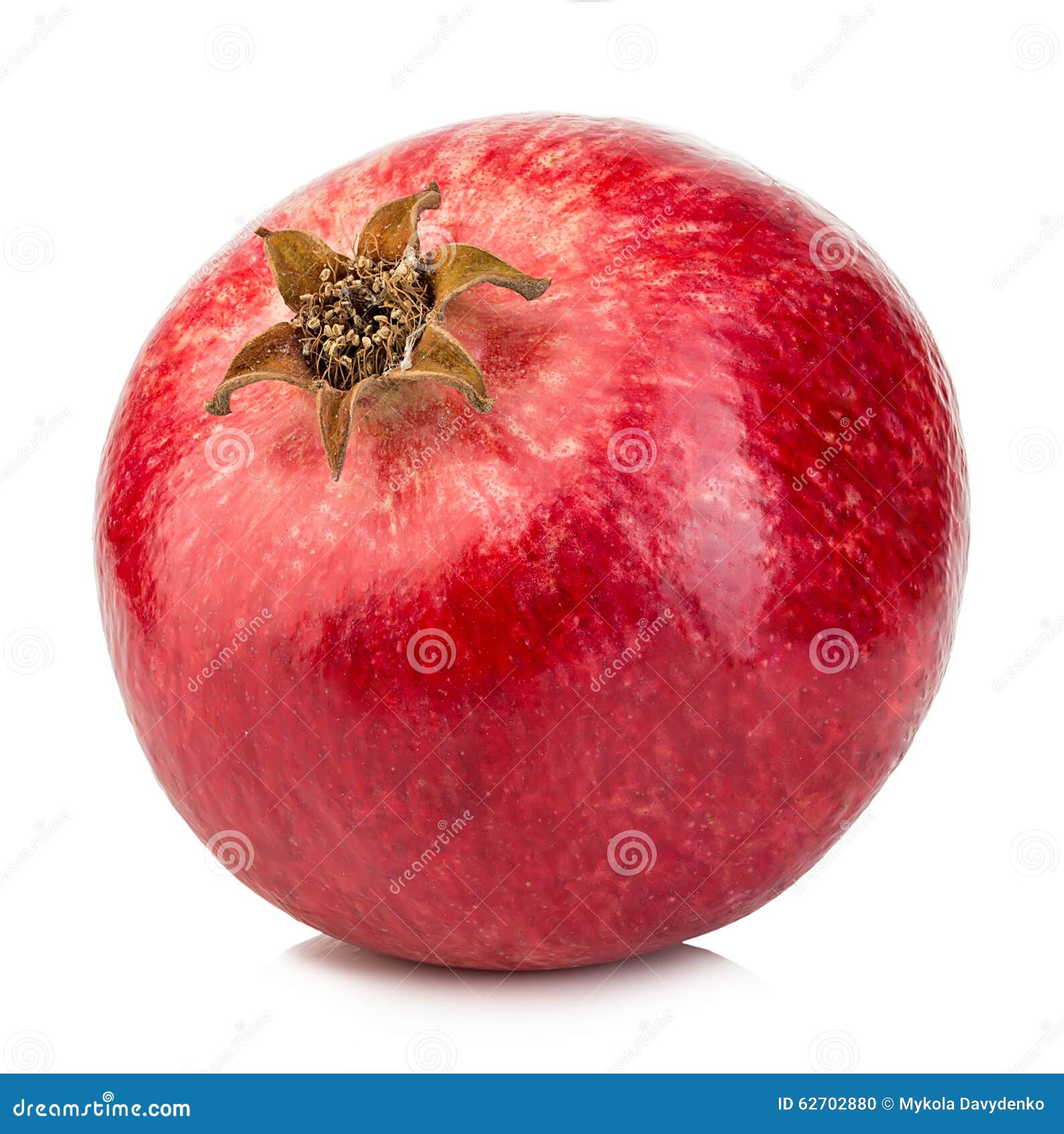 Ripe Whole Pomegranate Close-up Isolated on a White Background. Stock ...