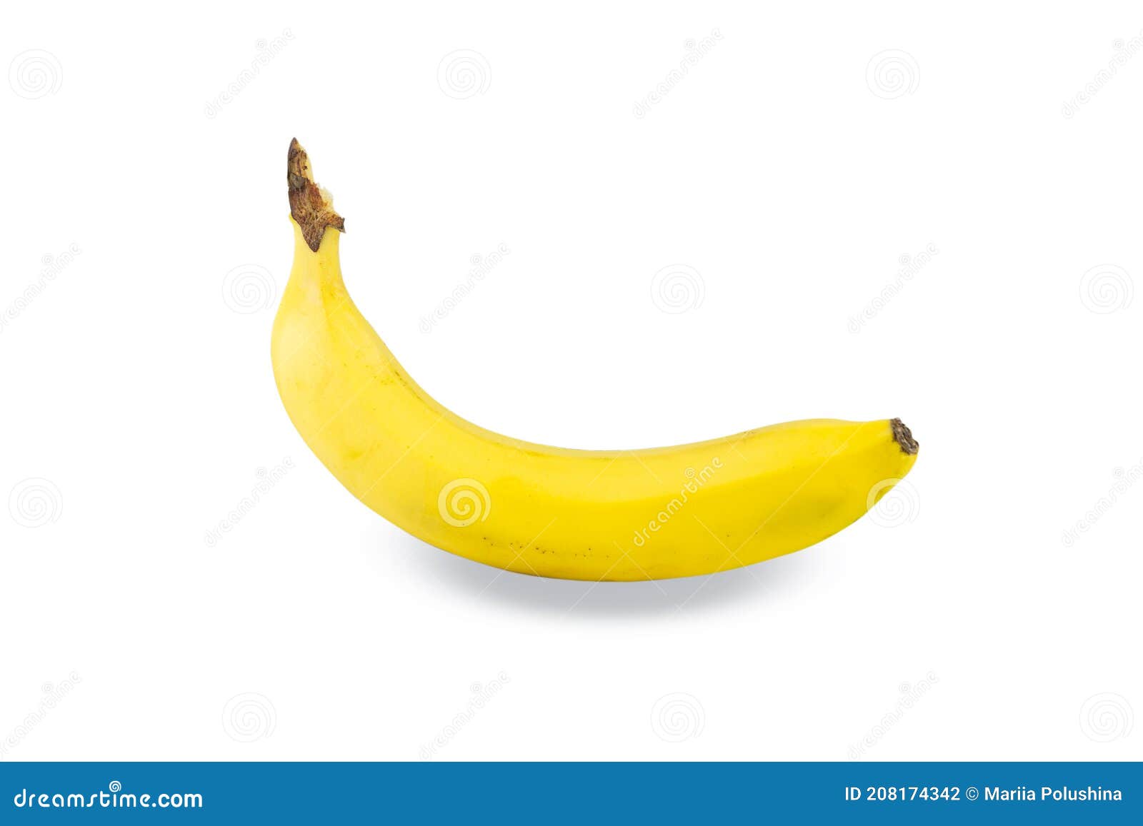 Ripe Yellow Banana. Isolated on White Background Stock Photo - Image of ...