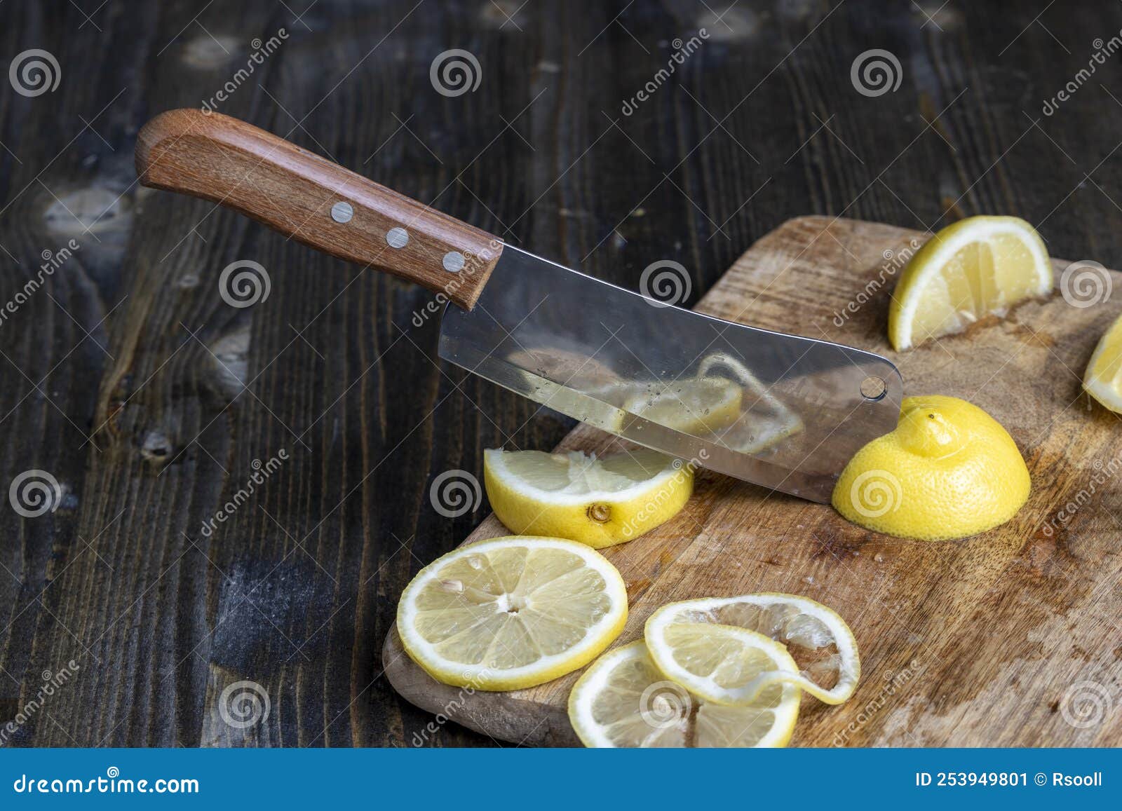 Ripe Yellow Lemon Cut into Pieces Stock Image - Image of vitamin ...