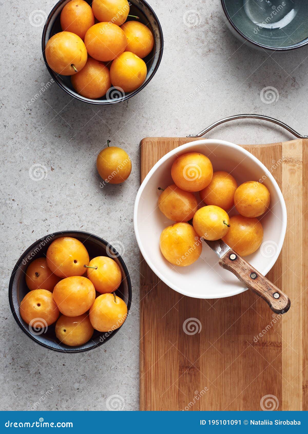 Ripe Yellow Mirabelle Plums in Bowls Stock Image - Image of healthy ...