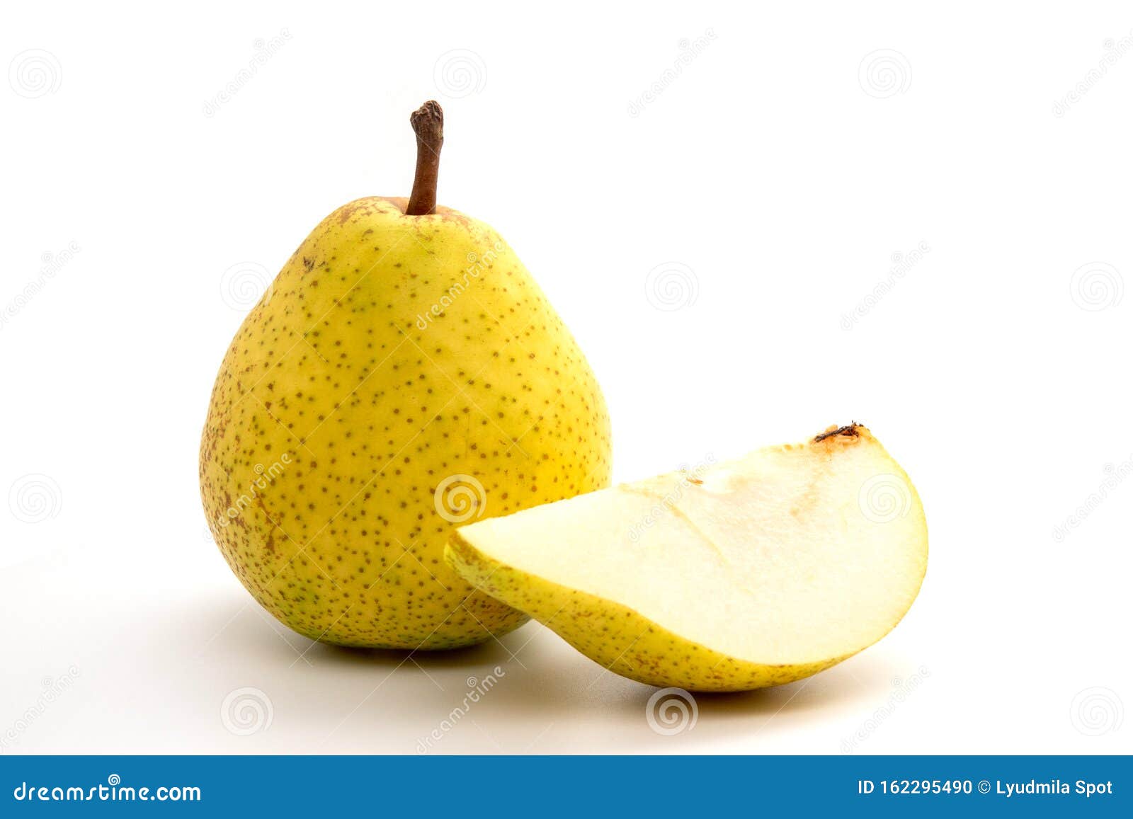 Ripe Yellow Pear Isolated on a White Stock Photo - Image of pear, juicy ...