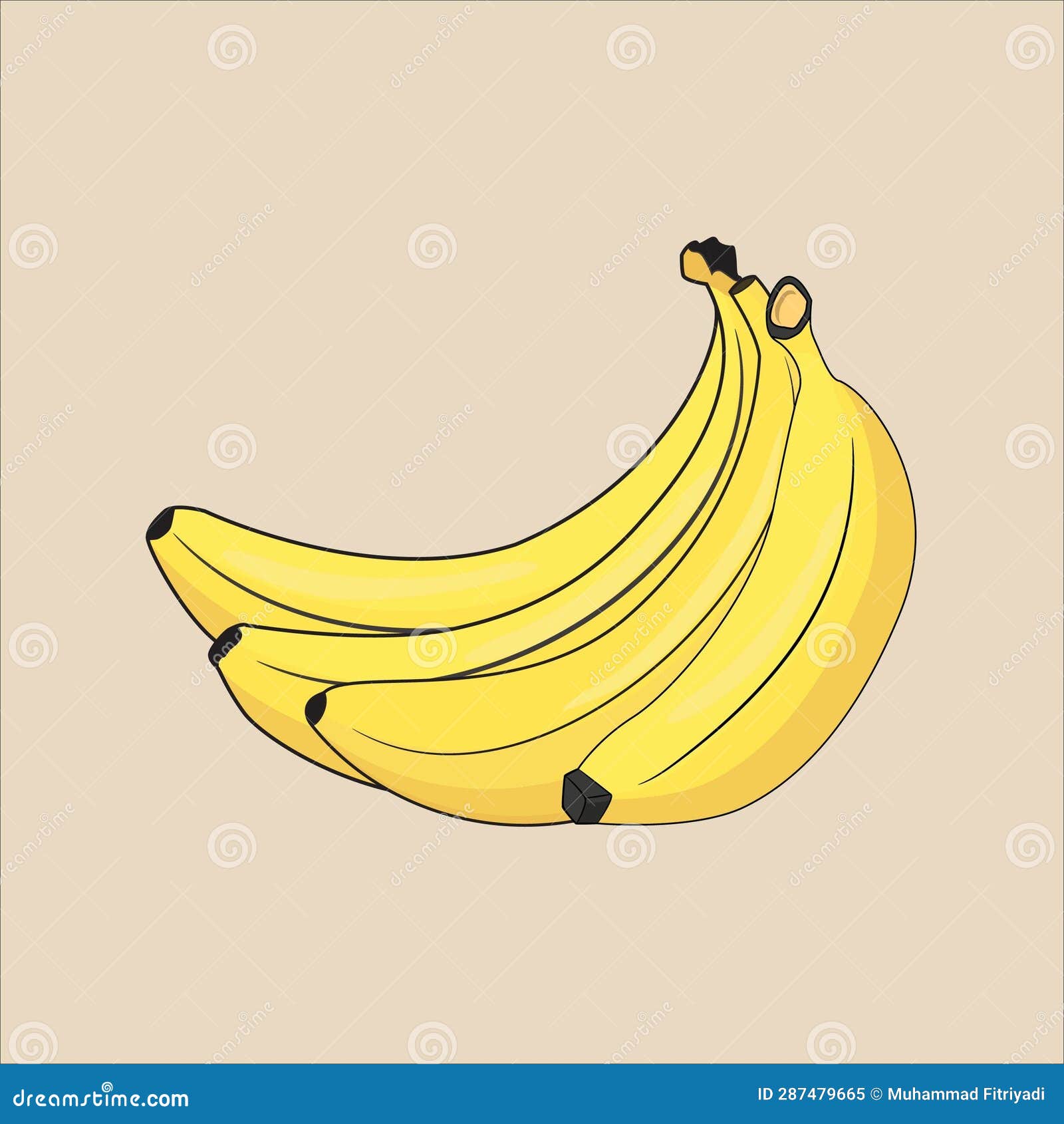 A Ripe Banana Simple Design Vector Stock Illustration - Illustration of ...