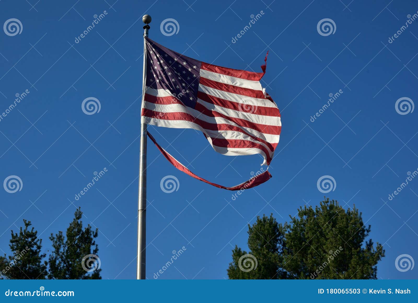 Ripped American Flag. stock image. Image of flag, white - 180065503