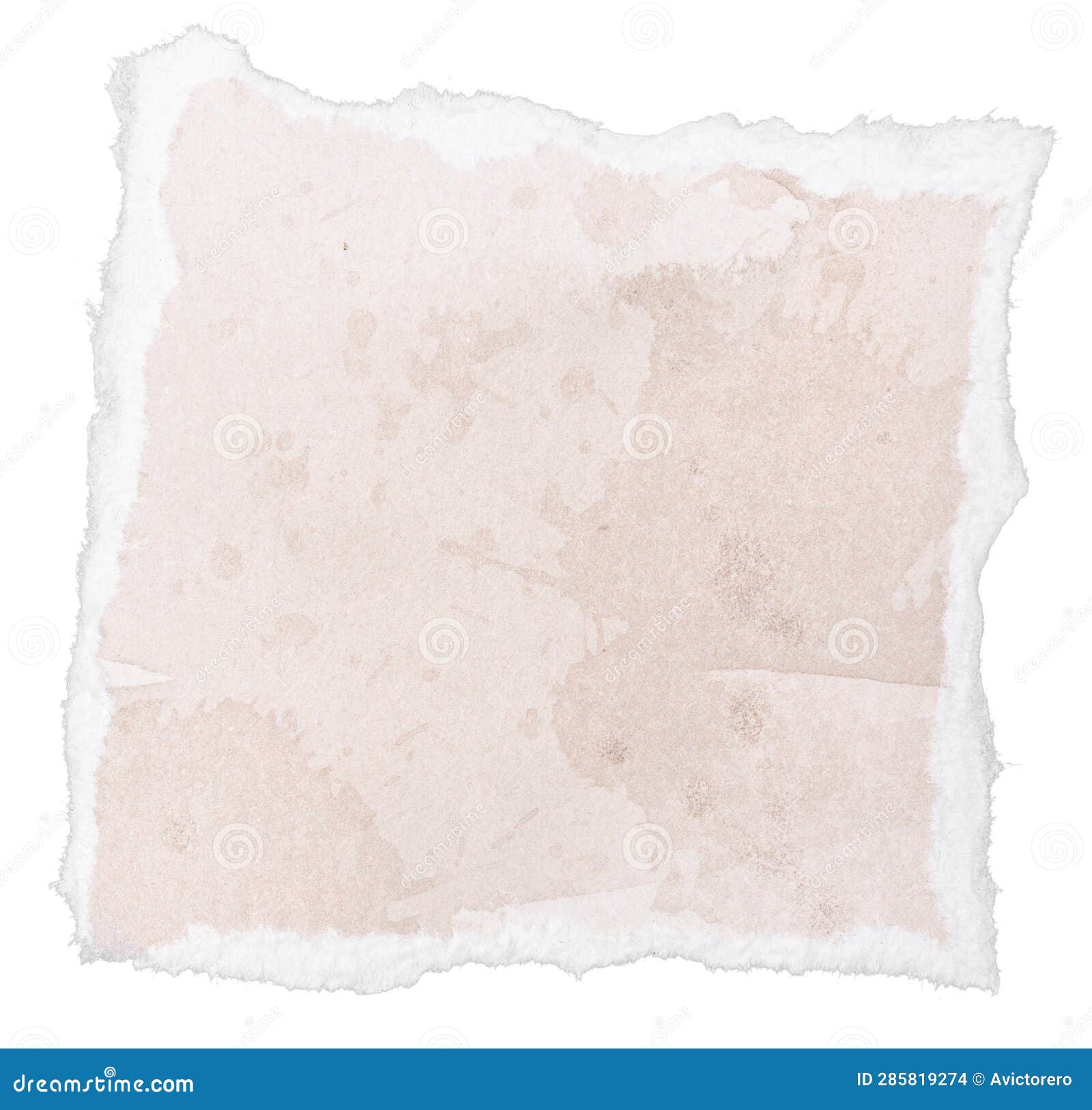 Ripped Beige Watercolor Paper Note Message Isolated On White Background ...