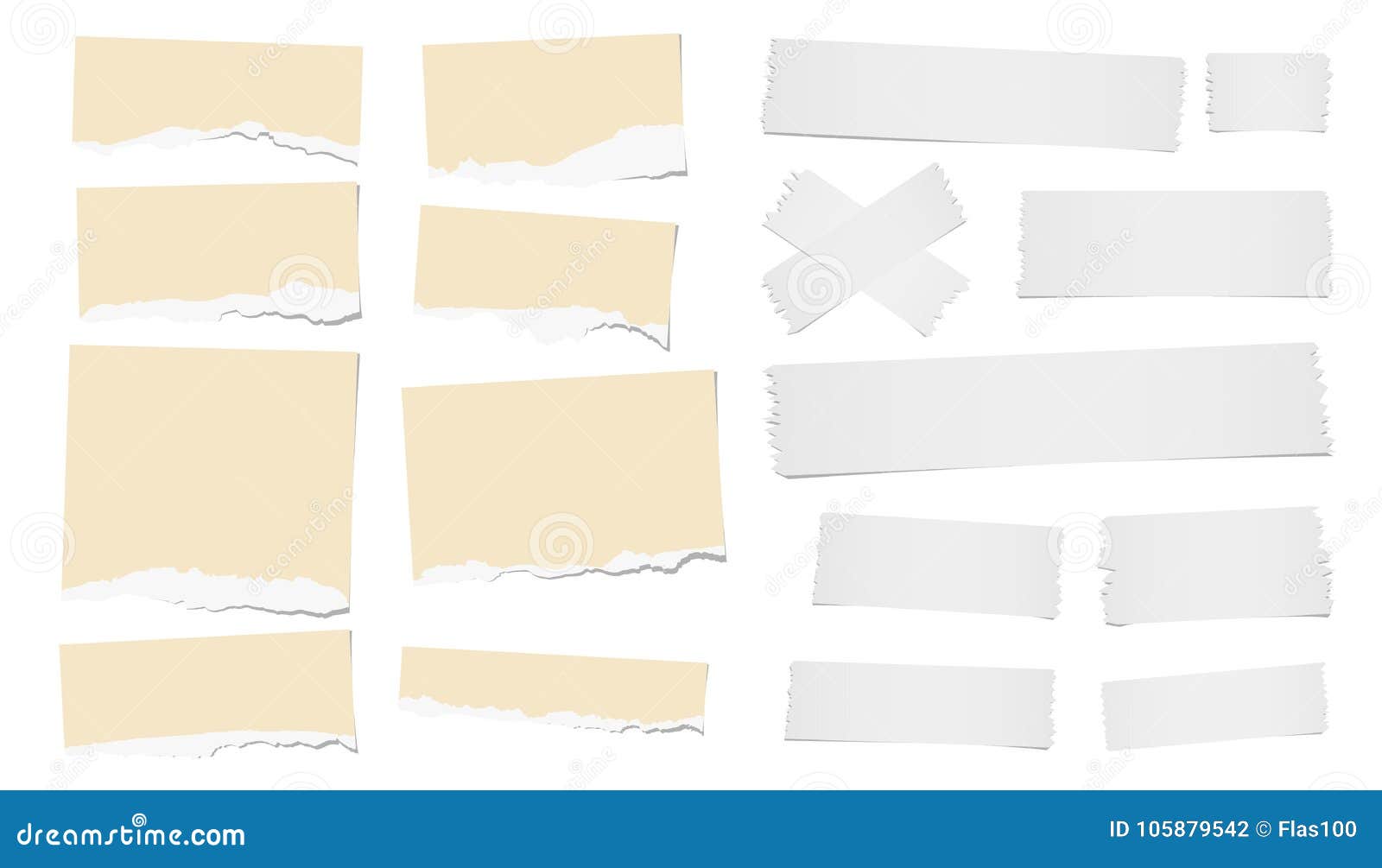 Ripped Blank Note, Notebook Paper Strips, Adhesive, Sticky Tape For ...