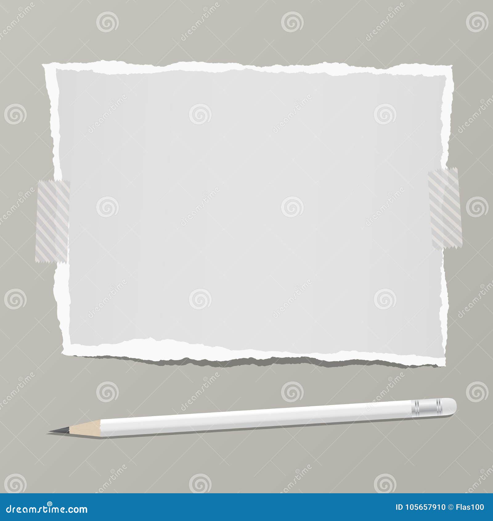 Ripped Blank Note, Notebook Paper for Text or Message Stuck with Sticky ...