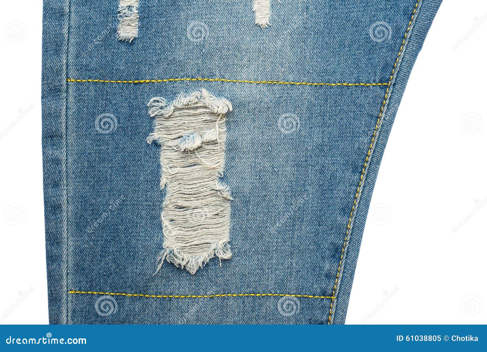 Ripped blue jeans stock image. Image of abstract, denim - 61038805