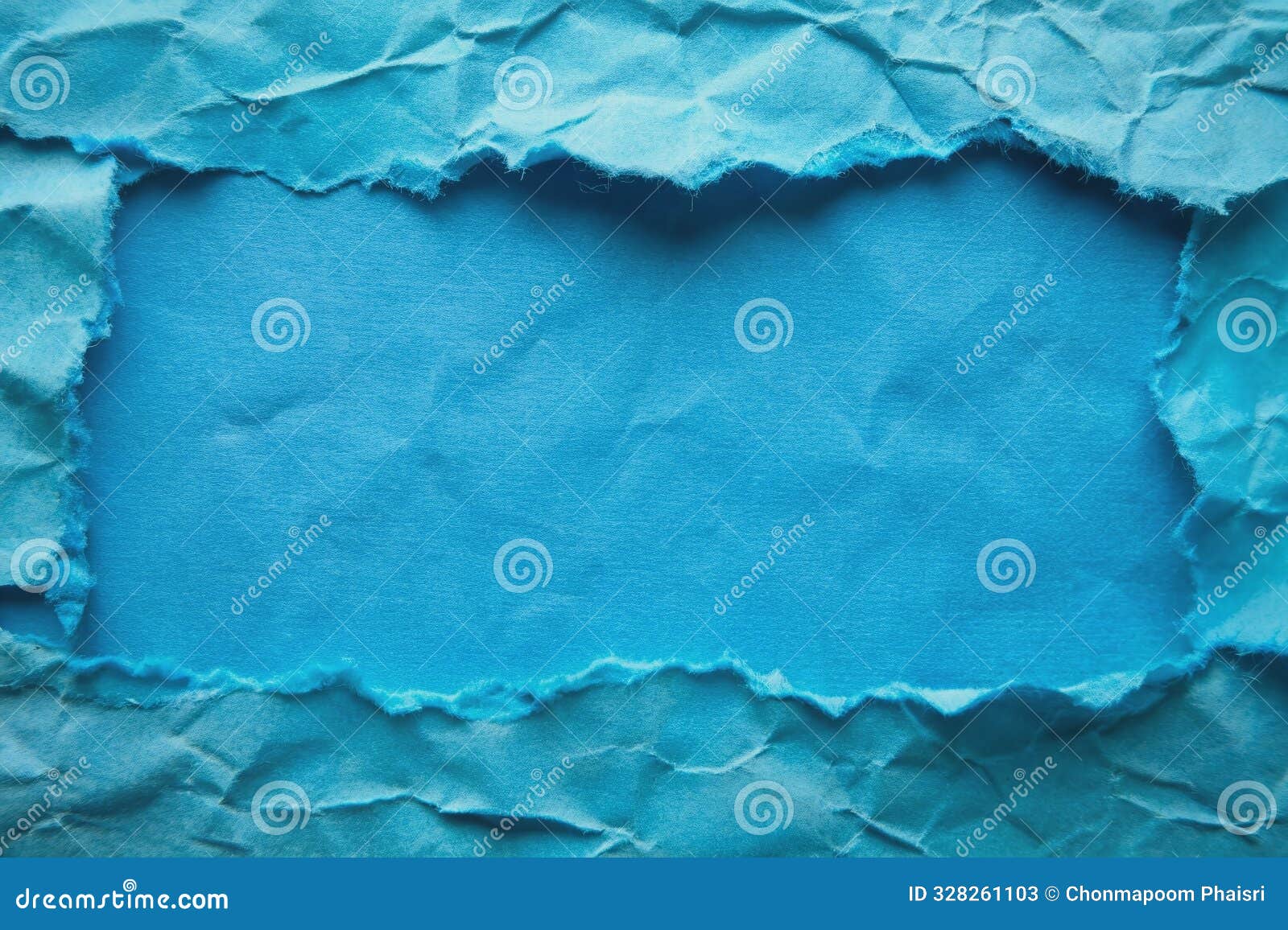 Ripped Blue Paper with Rough Edges Creating a Textured and Dynamic ...