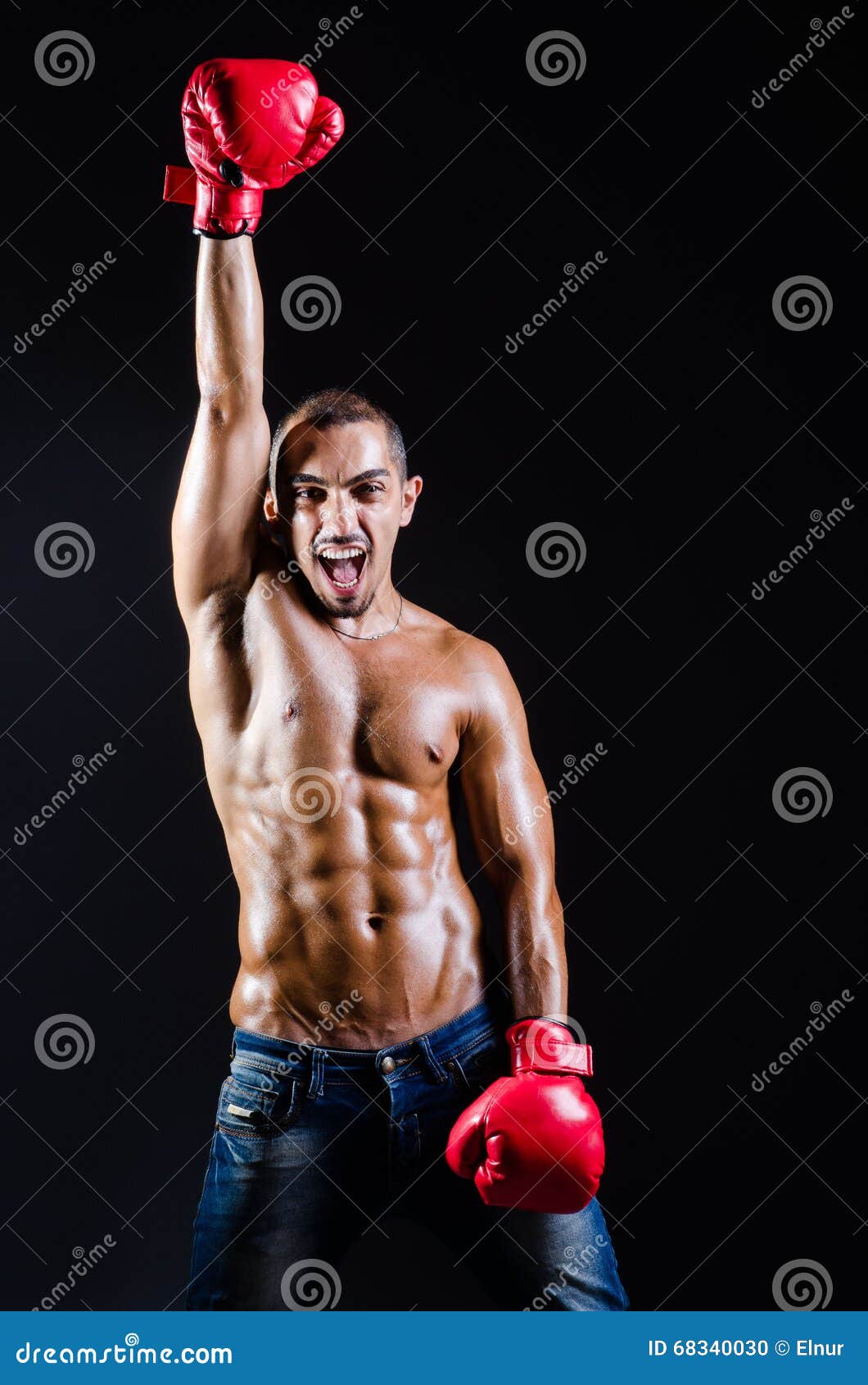 The Ripped Boxer in Sports Concept Stock Photo - Image of male, hitting ...
