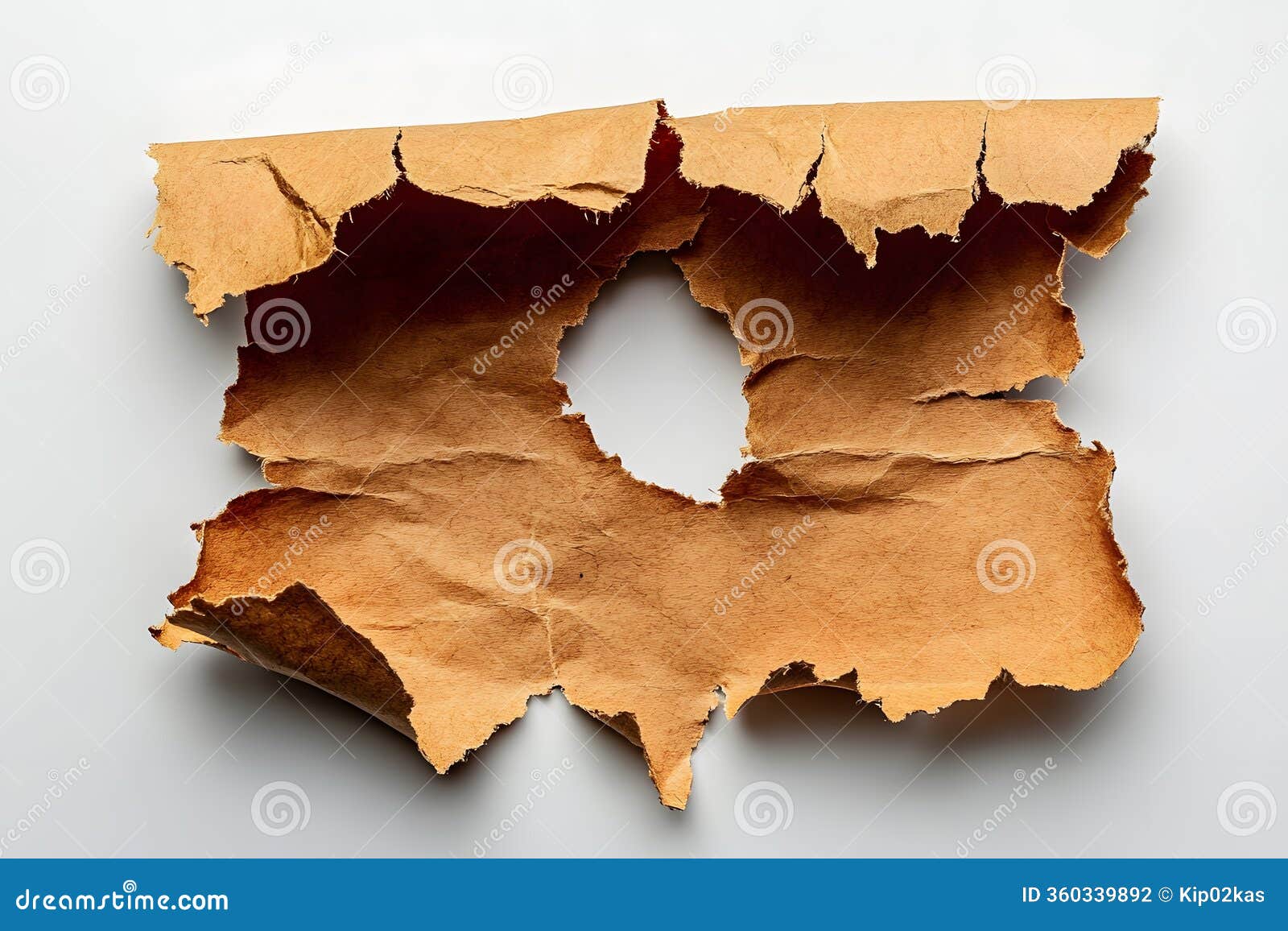 Ripped Brown Paper with Central Torn Hole for Creative Background ...
