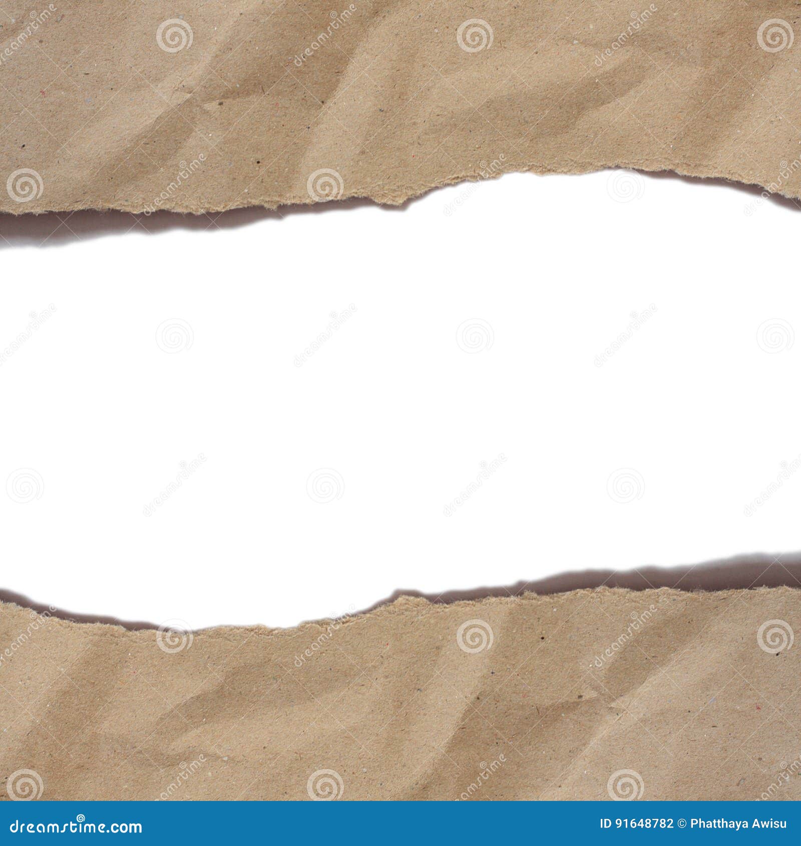Ripped Brown Paper Isolated Stock Photo - Image of background, retro ...