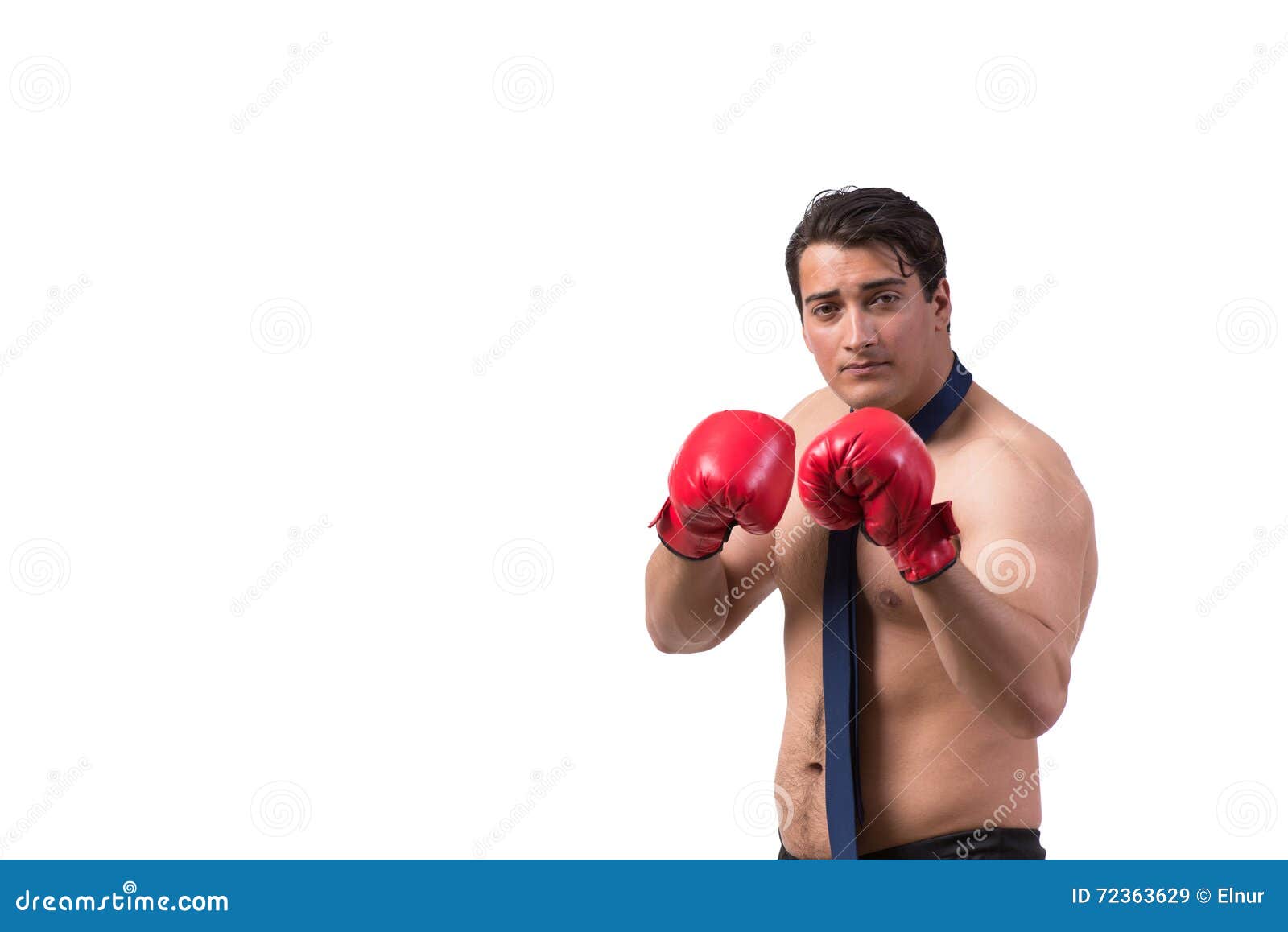 The Ripped Businessman with Boxing Gloves Isolated on White Stock Image ...