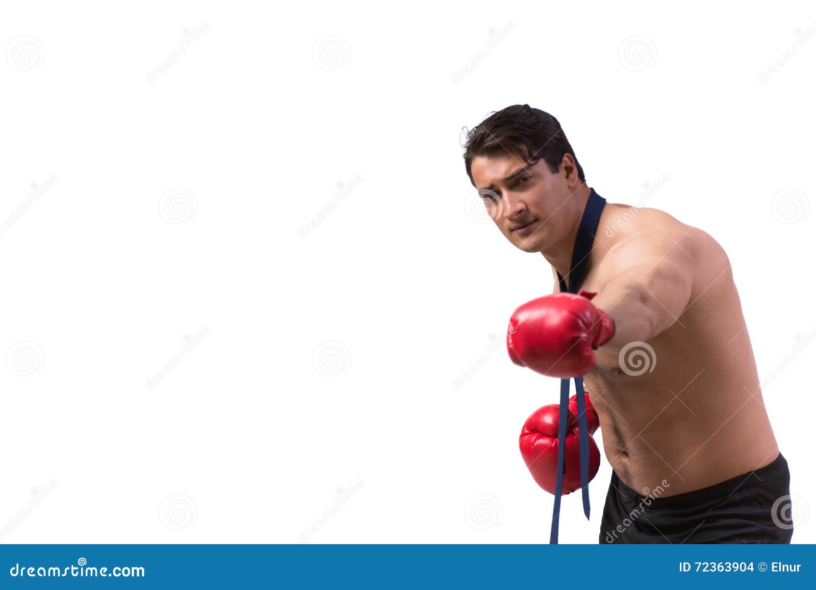 The Ripped Businessman with Boxing Gloves Isolated on White Stock Photo ...