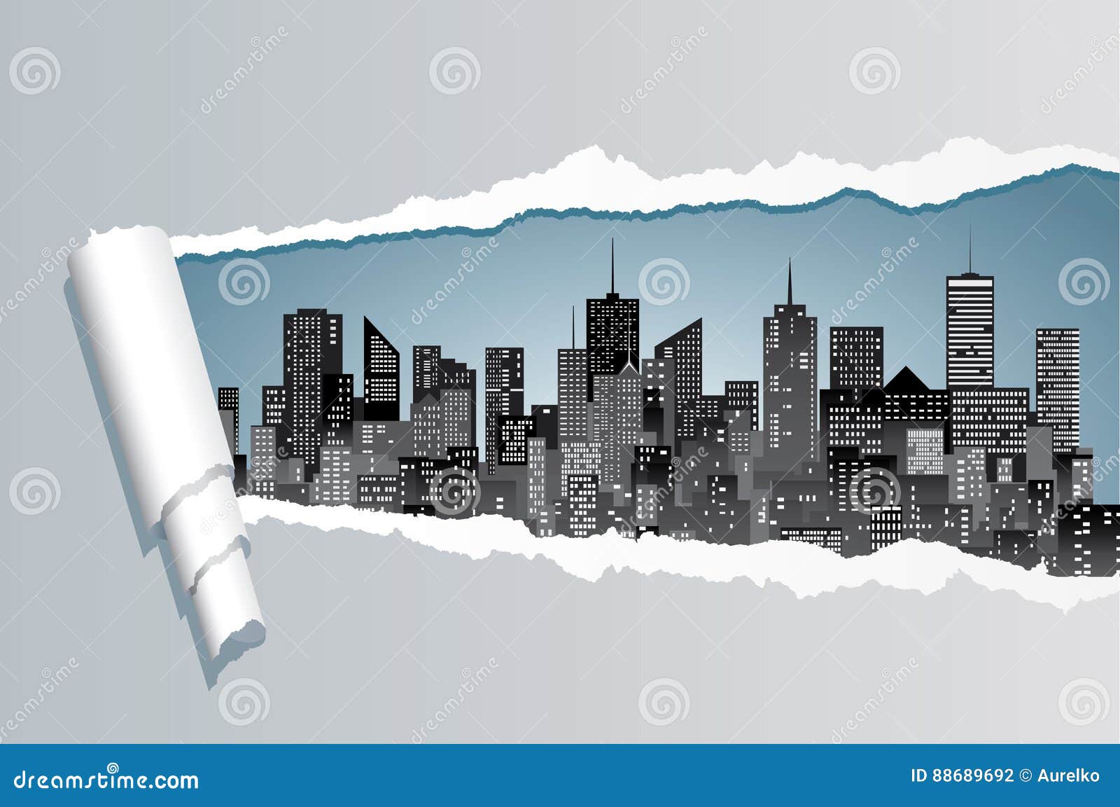 Ripped city stock vector. Illustration of composition - 88689692