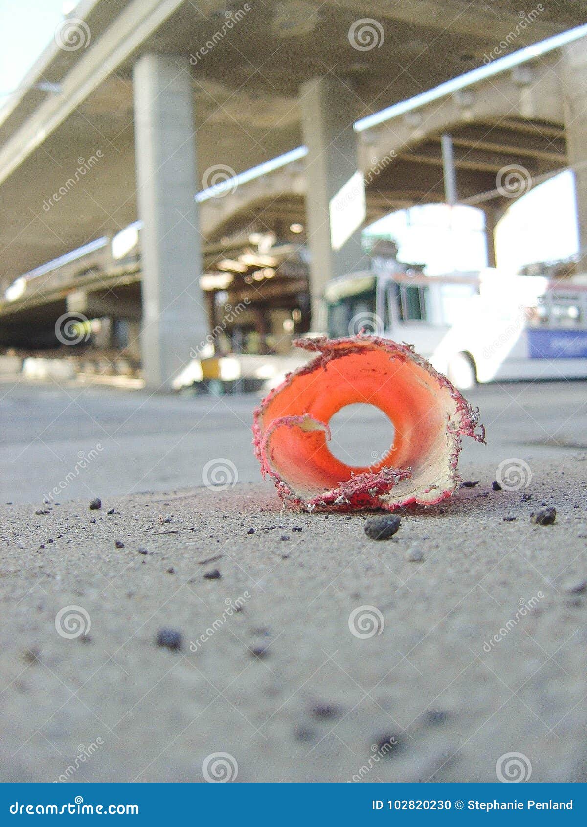Ripped Cone Under San Francisco Highway Stock Photo - Image of cone ...