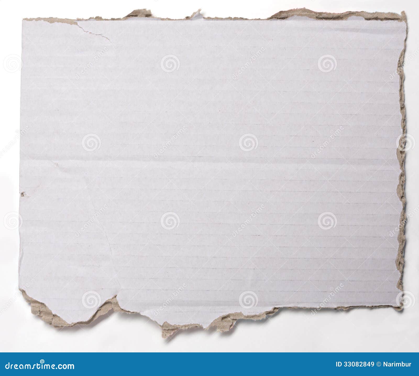Ripped Crumpled Piece of Cardboard on White Stock Image - Image of ...