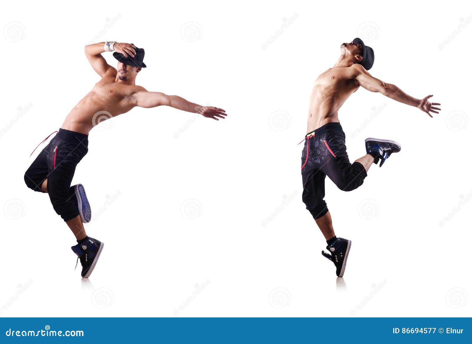 The Ripped Dancer Isolated on the White Stock Image - Image of exercise ...