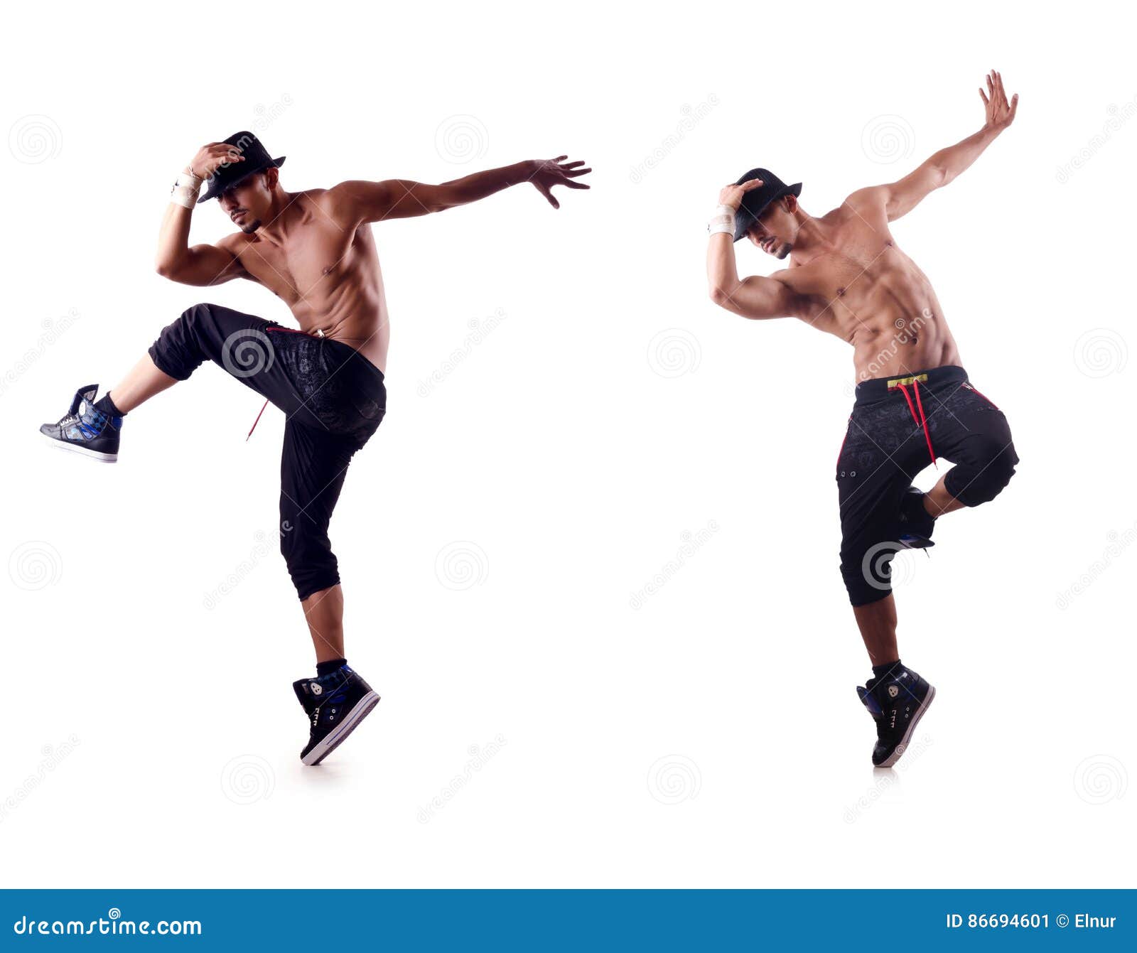 The Ripped Dancer Isolated on the White Stock Image - Image of moving ...