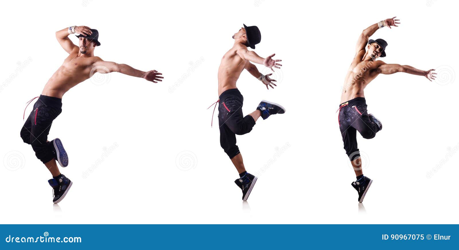 The Ripped Dancer Isolated on the White Stock Image - Image of ...