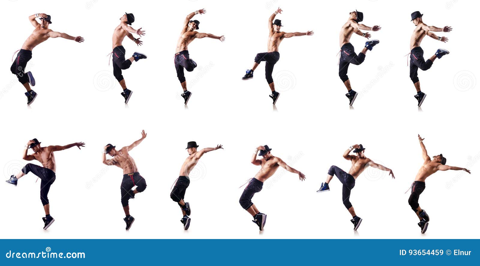 The Ripped Dancer Isolated on the White Stock Image - Image of ...