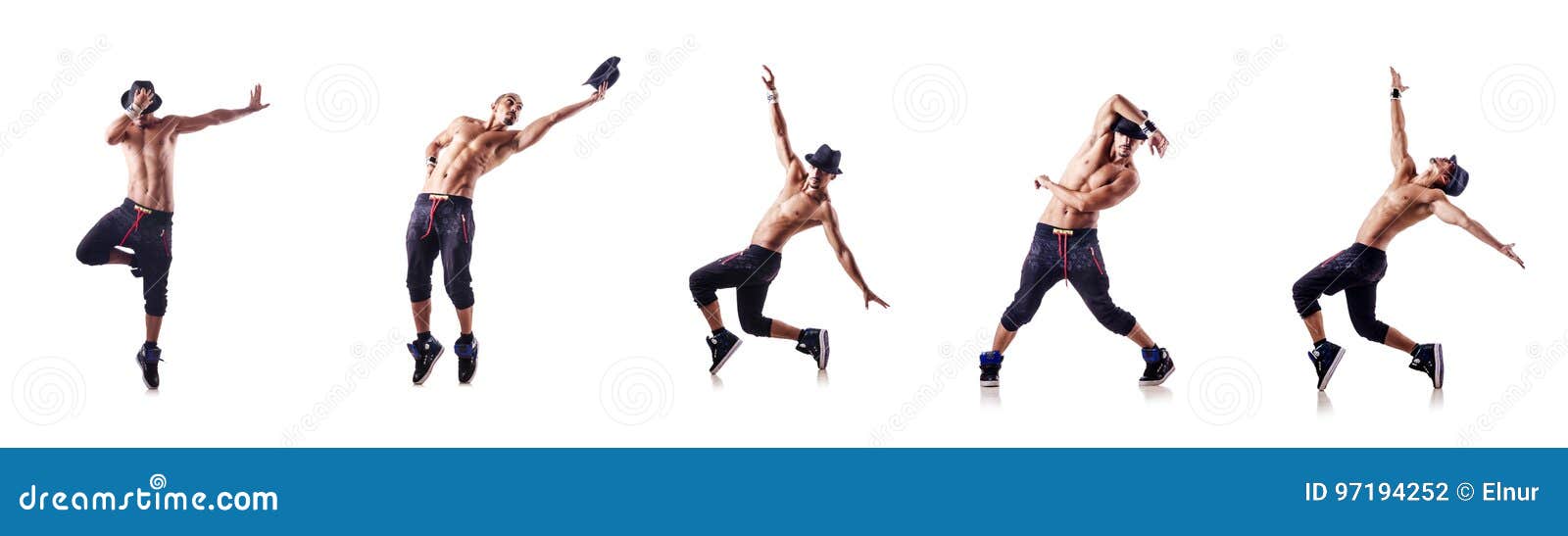 The Ripped Dancer Isolated on the White Stock Photo - Image of male ...