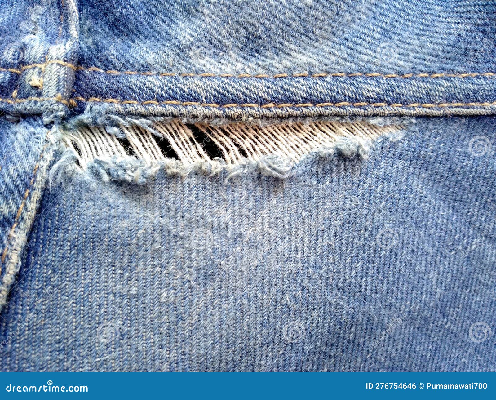 Ripped Destroyed Jeans Background. Jeans Torn Denim Texture Stock Photo ...