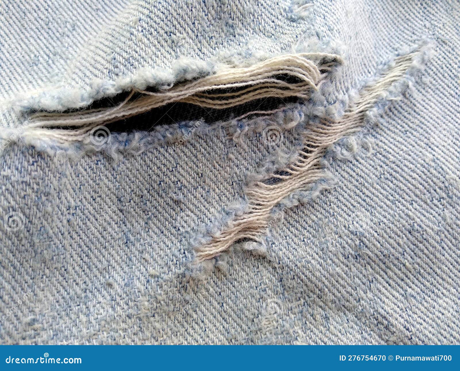 Ripped Destroyed Jeans Background. Jeans Torn Denim Texture Stock Photo ...