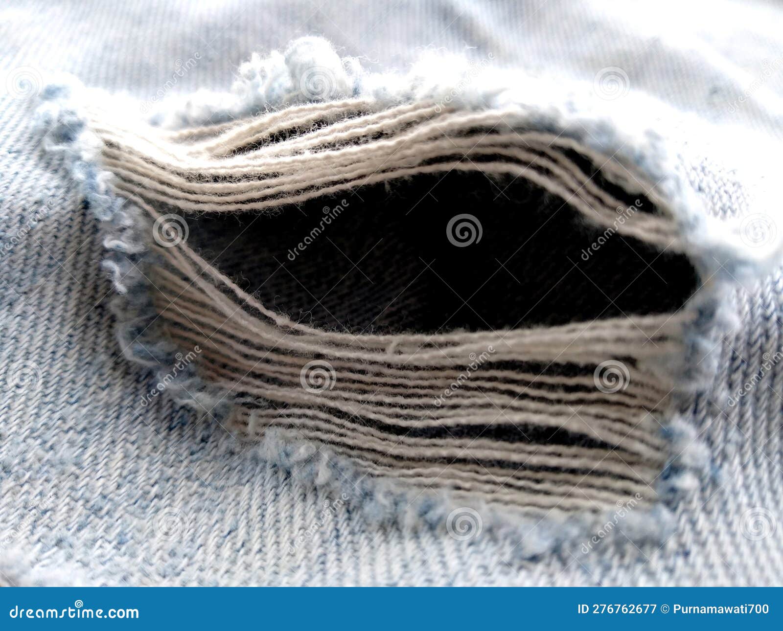 Ripped Destroyed Jeans Background. Jeans Torn Denim Texture Stock Image ...