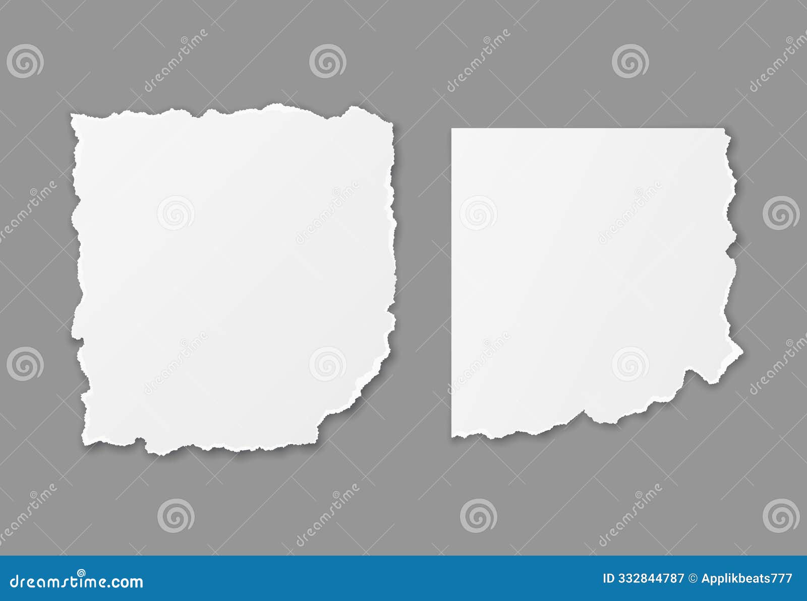Ripped Edged Paper Sheets Realistic Vector Illustration Set ...