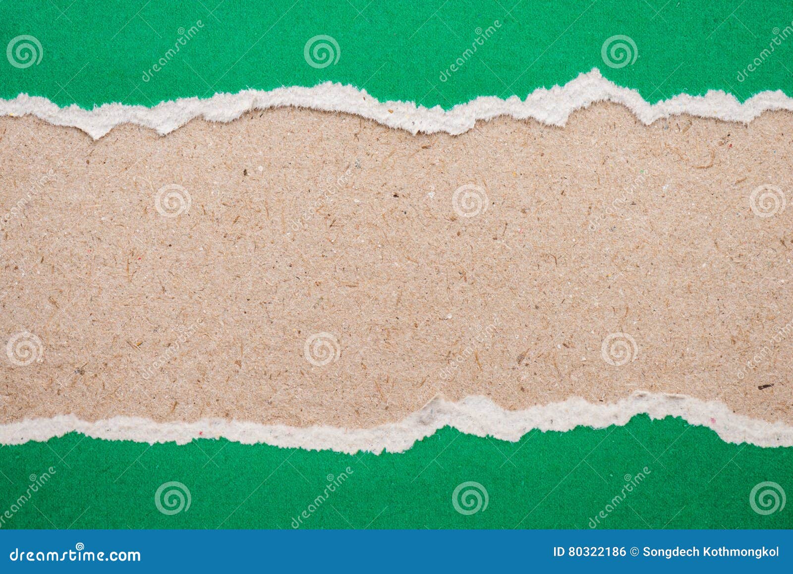 Ripped Green Paper on Brown Background Stock Photo - Image of copy ...