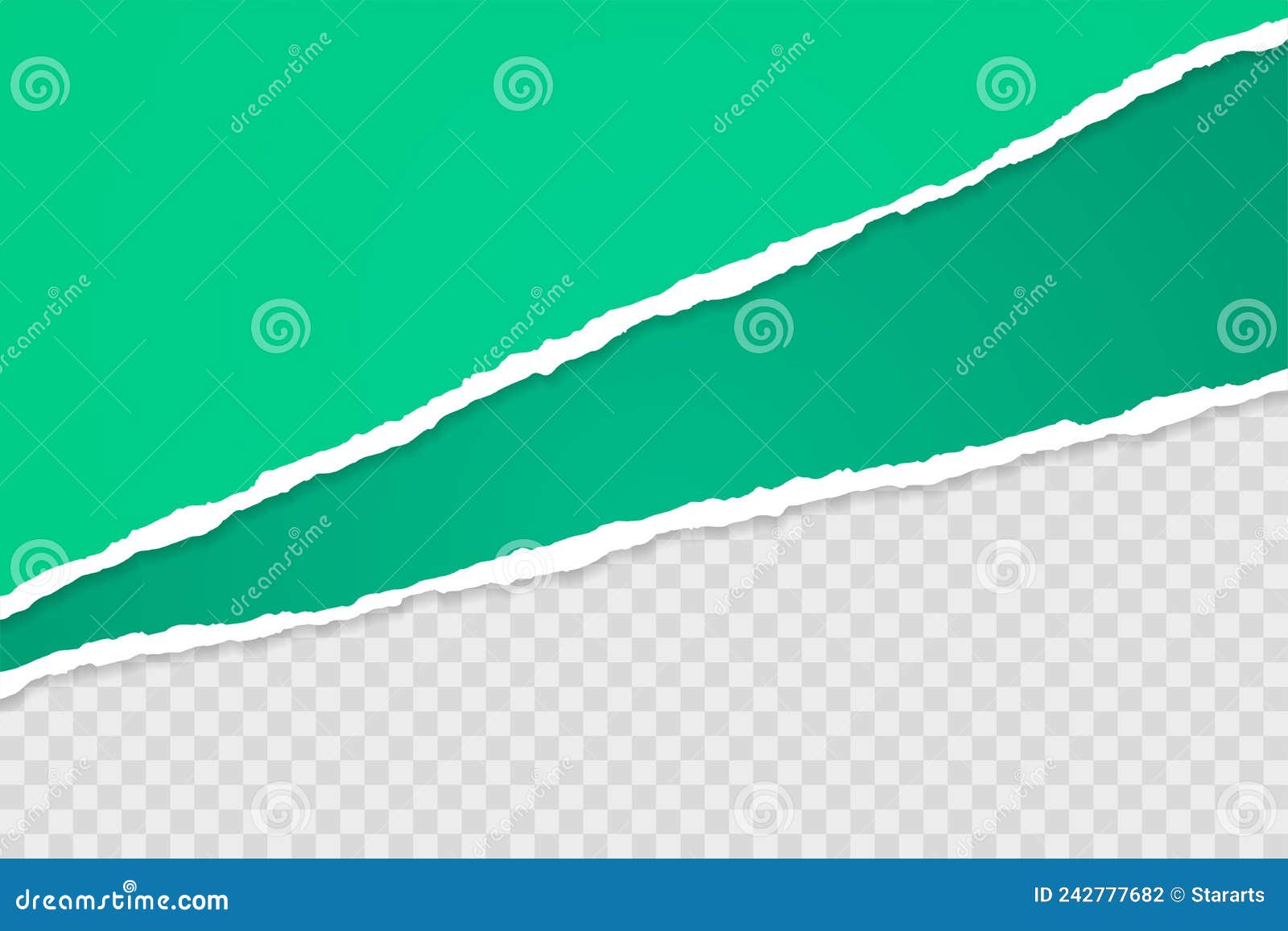 Ripped Green Torn Papers on Transparent Background Stock Vector ...