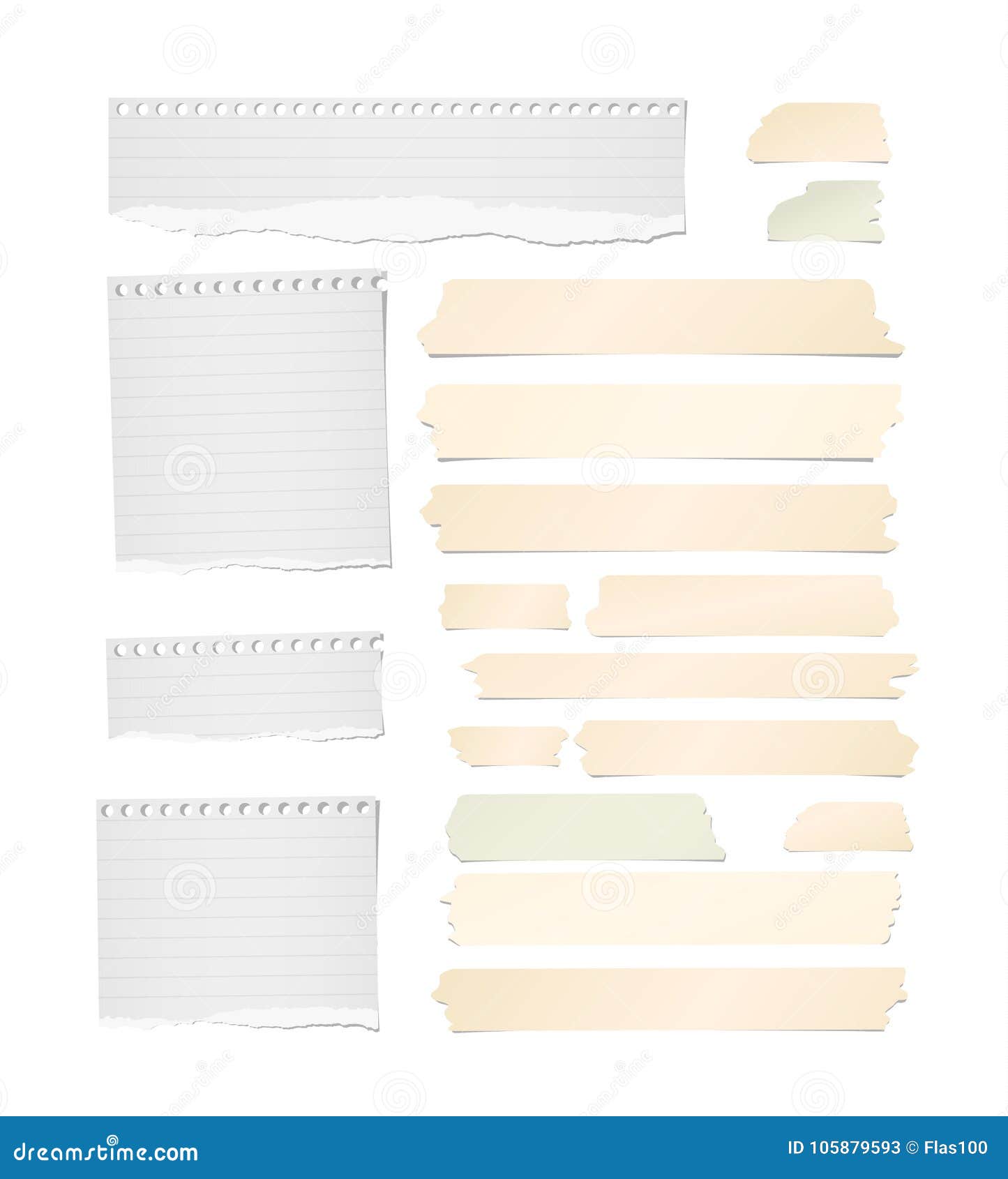 Ripped Lined Note, Notebook Paper Strips, Sheets, Blank Adhesive ...