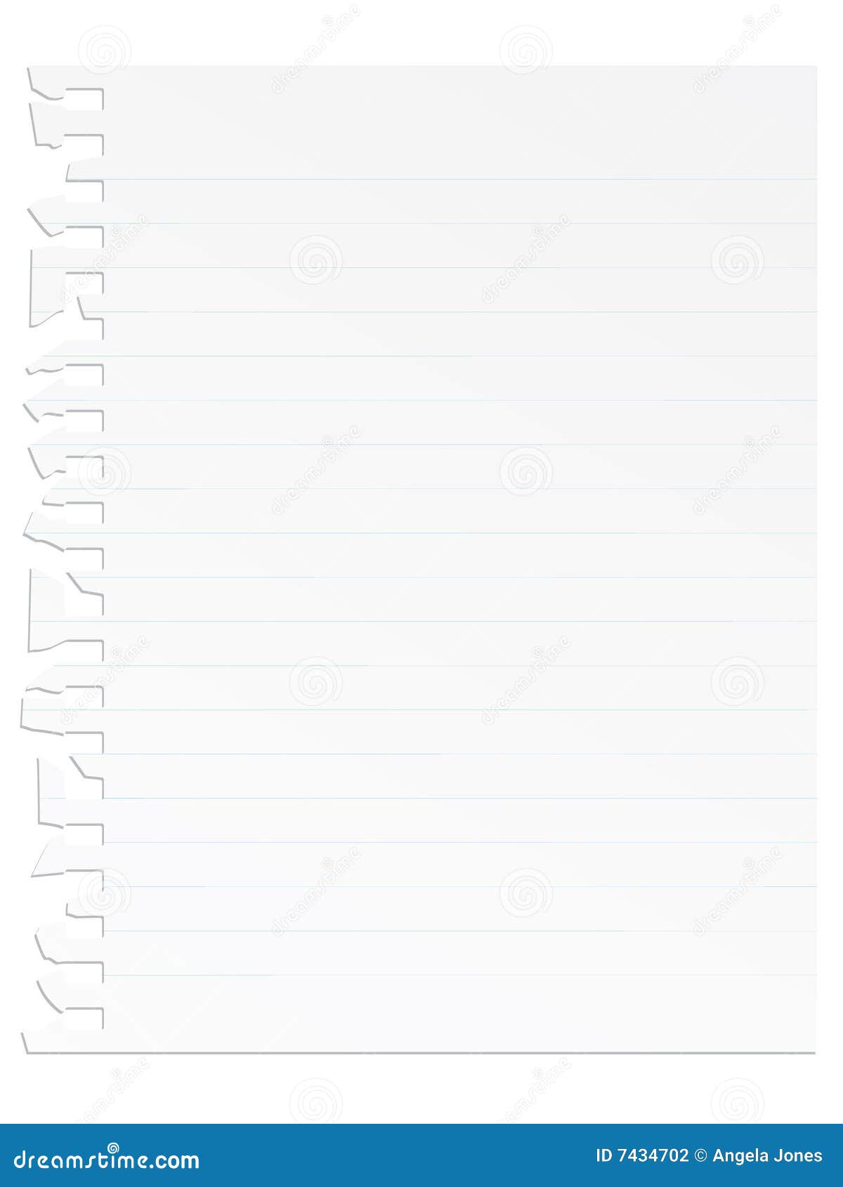 Ripped lined note paper stock vector. Illustration of blank - 7434702