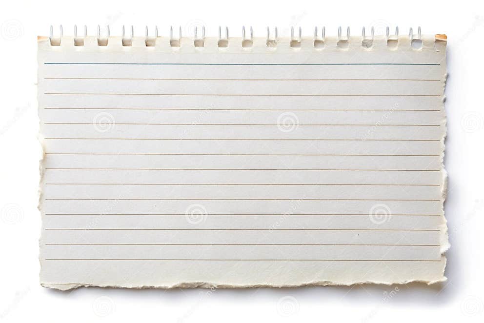 Ripped Lined Notepad Paper Isolated on White Background Stock ...