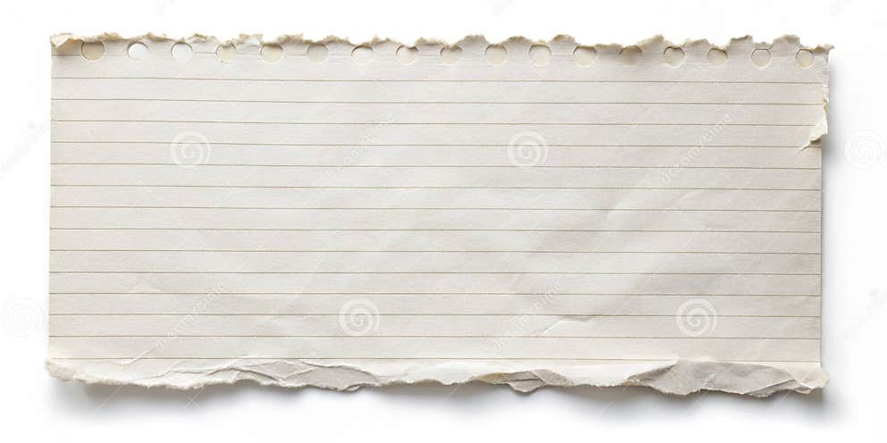 Ripped Lined Notepad Paper Isolated on White Background Stock ...