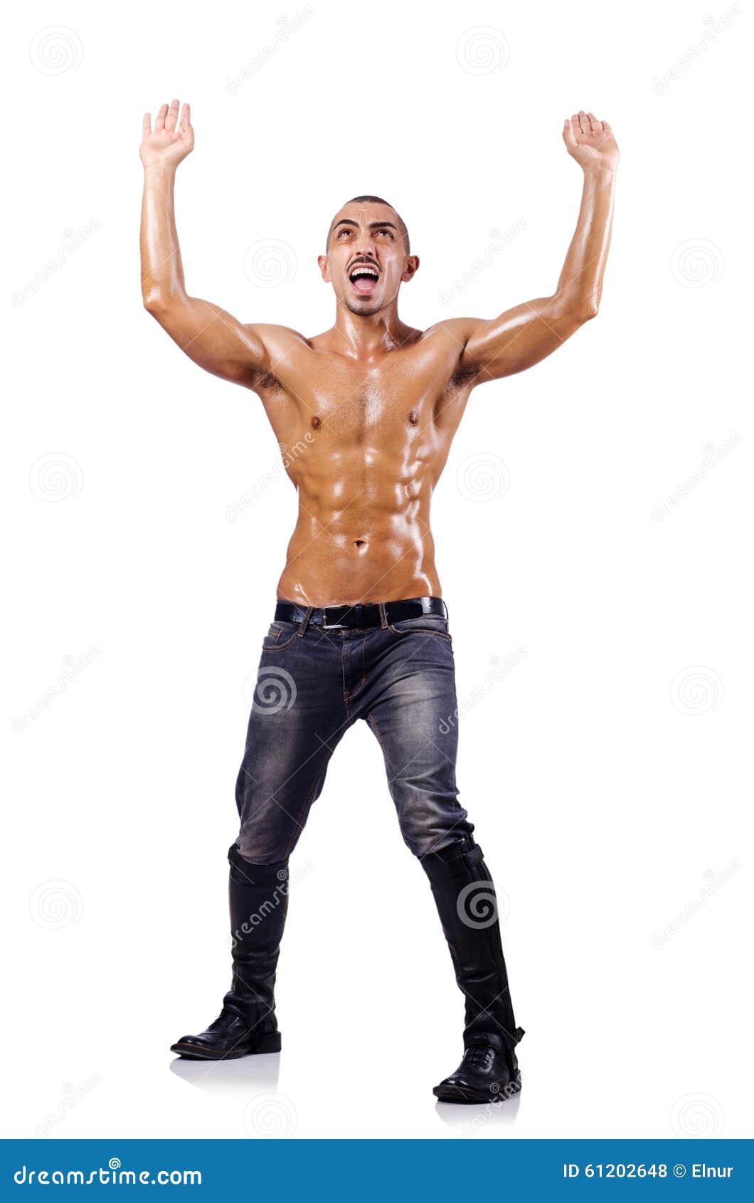 The Ripped Man Isolated on White Stock Photo - Image of muscle ...