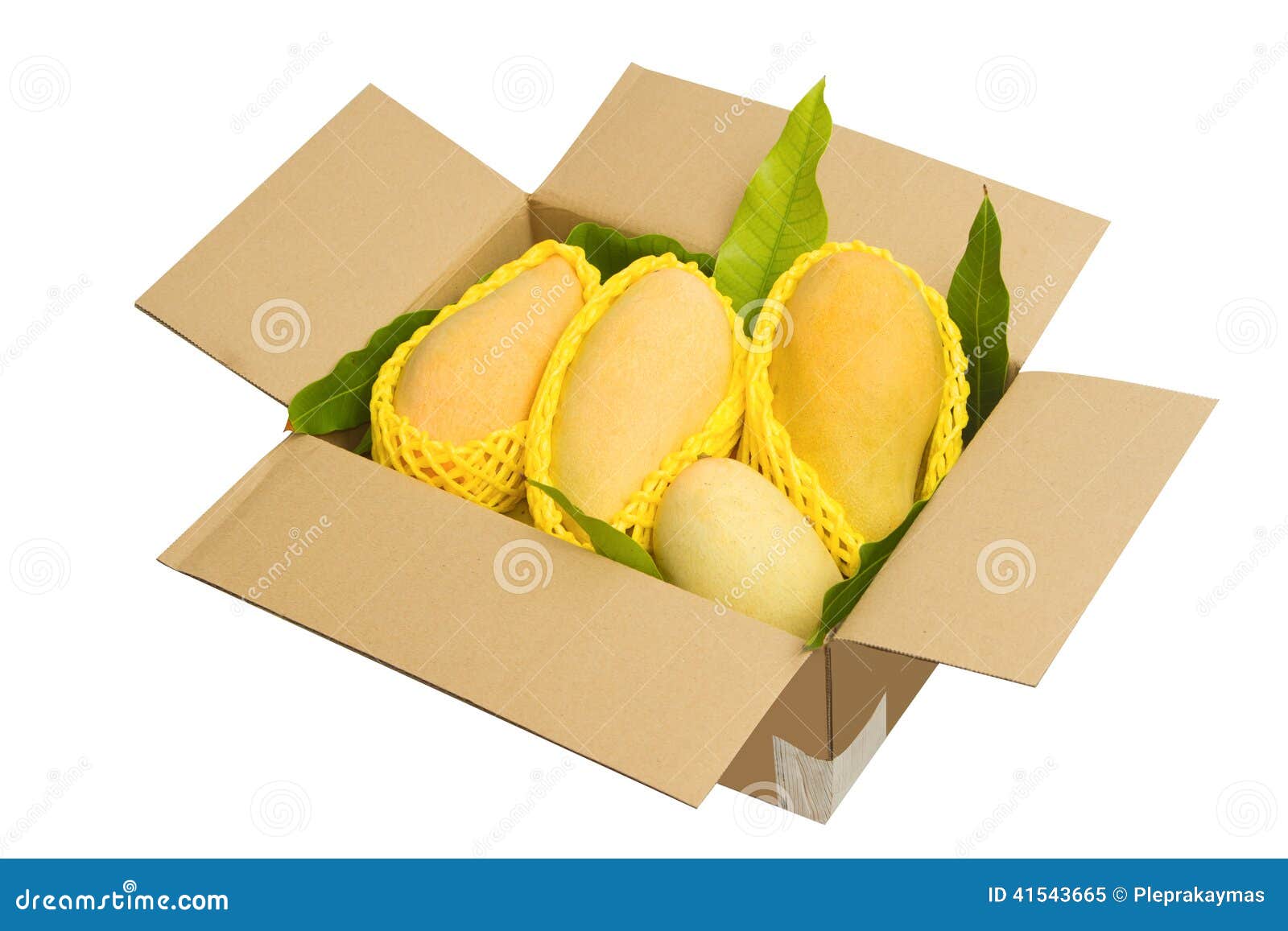 Ripped Mangoes in a Paper Box Ready To Export. Stock Image - Image of ...