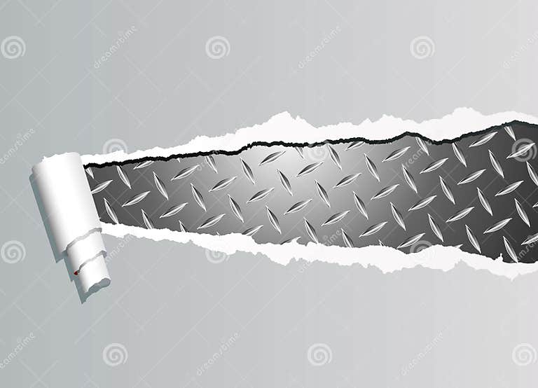 Ripped metal plate stock vector. Illustration of divide - 9619360