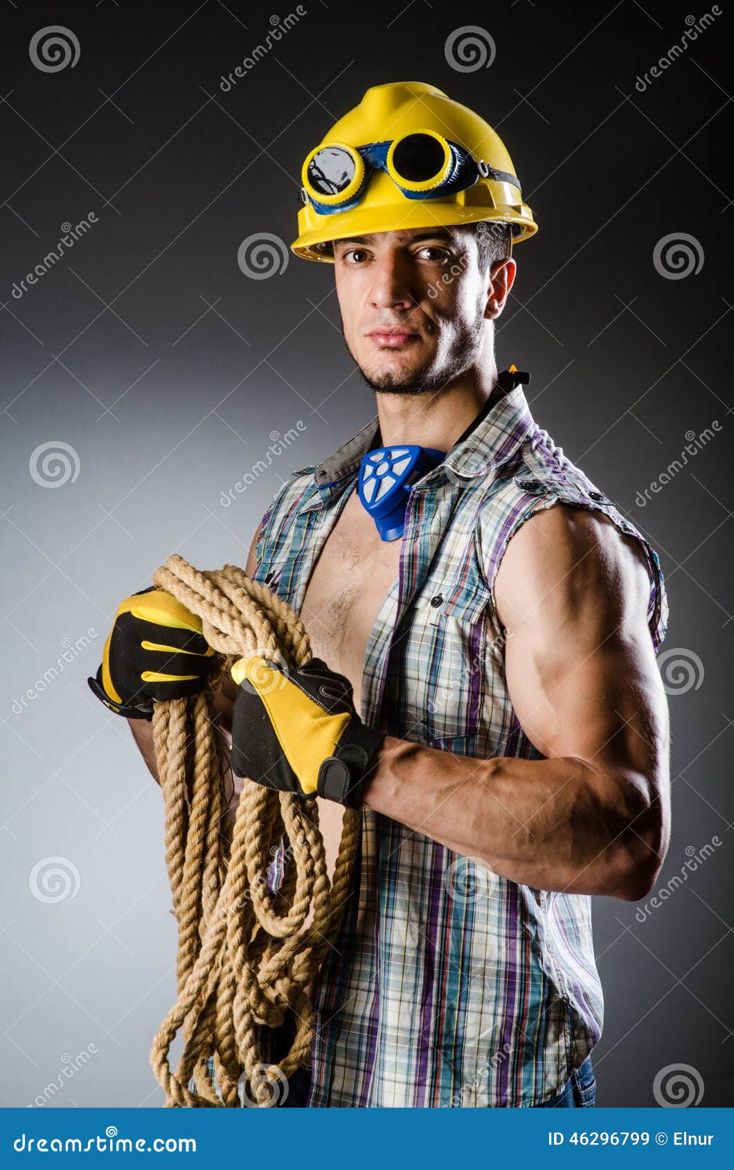 Ripped muscular builder stock image. Image of male, builder - 46296799