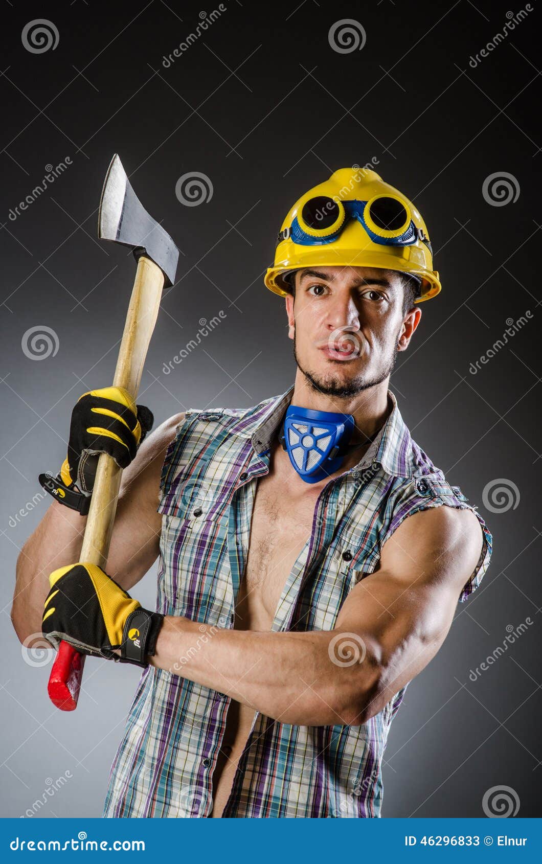 Ripped muscular builder stock image. Image of building - 46296833