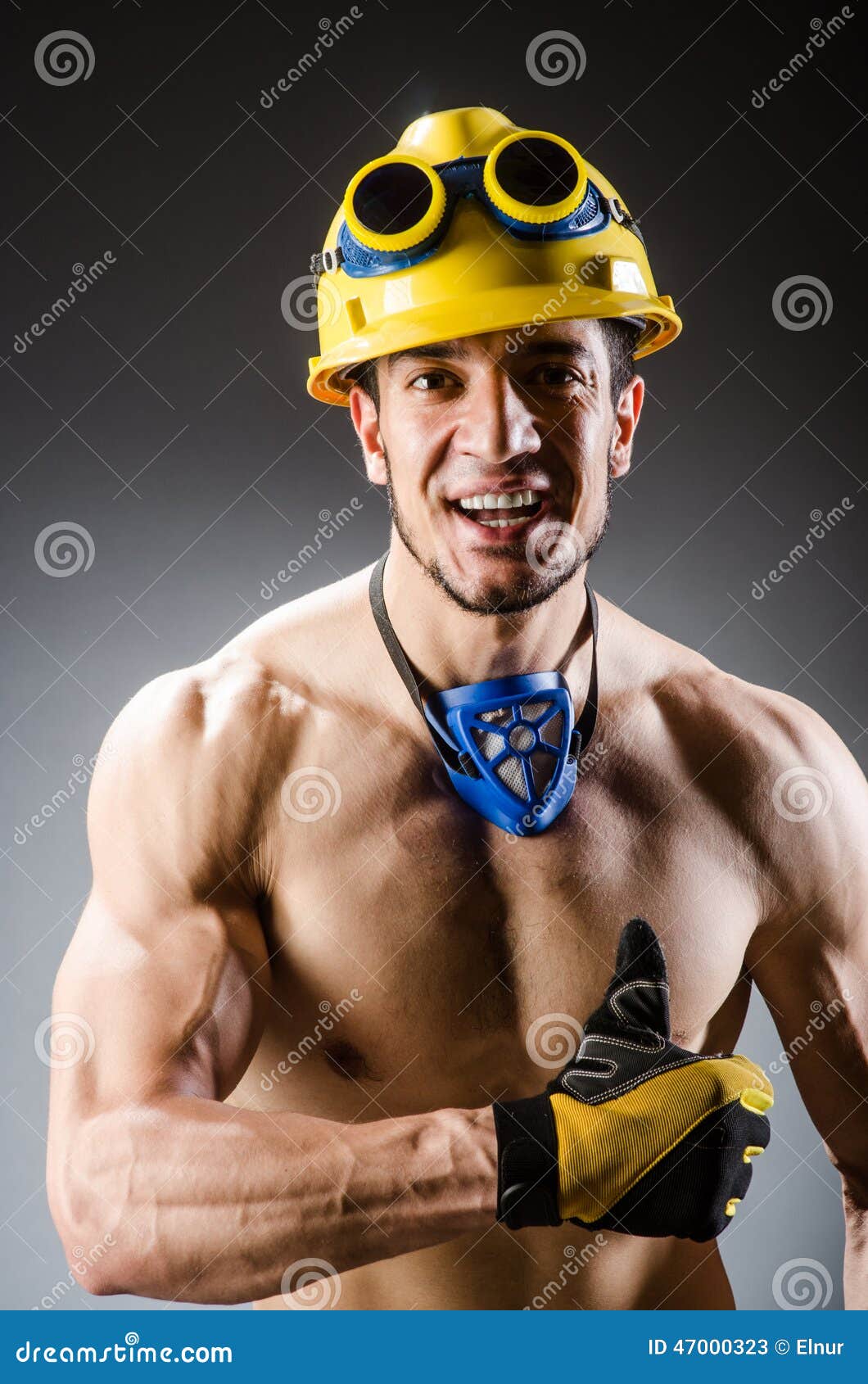 Ripped Muscular Builder Man Stock Image - Image of foreman, contractor ...