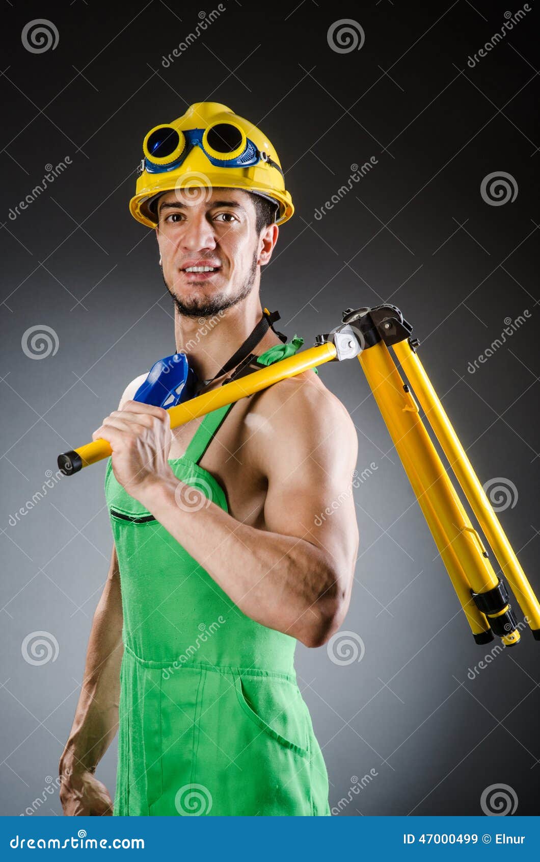 Ripped Muscular Builder Man Stock Image - Image of industrial ...