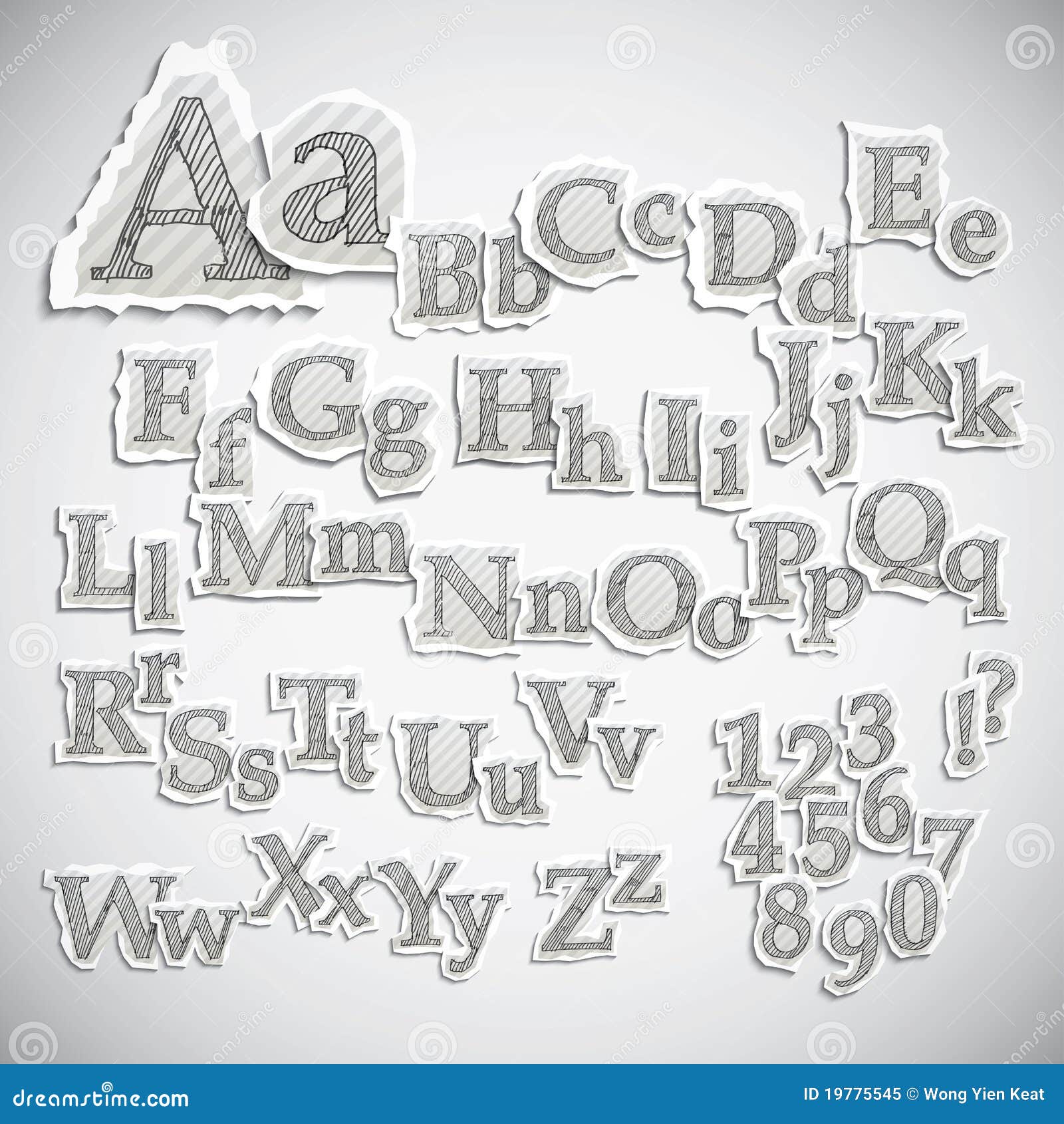 Ripped Off Alphabets stock vector. Illustration of stylish - 19775545