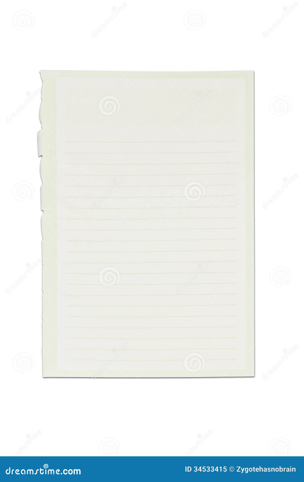 Ripped Off Paper from the Notebook. Stock Image - Image of empty ...