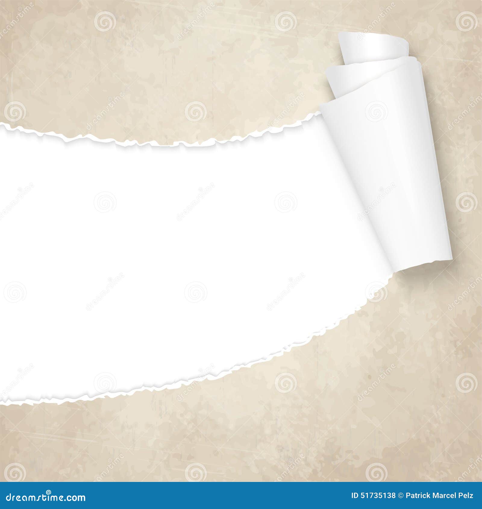 Ripped Open Old Vintage Paper Stock Vector - Illustration of curl, copy ...