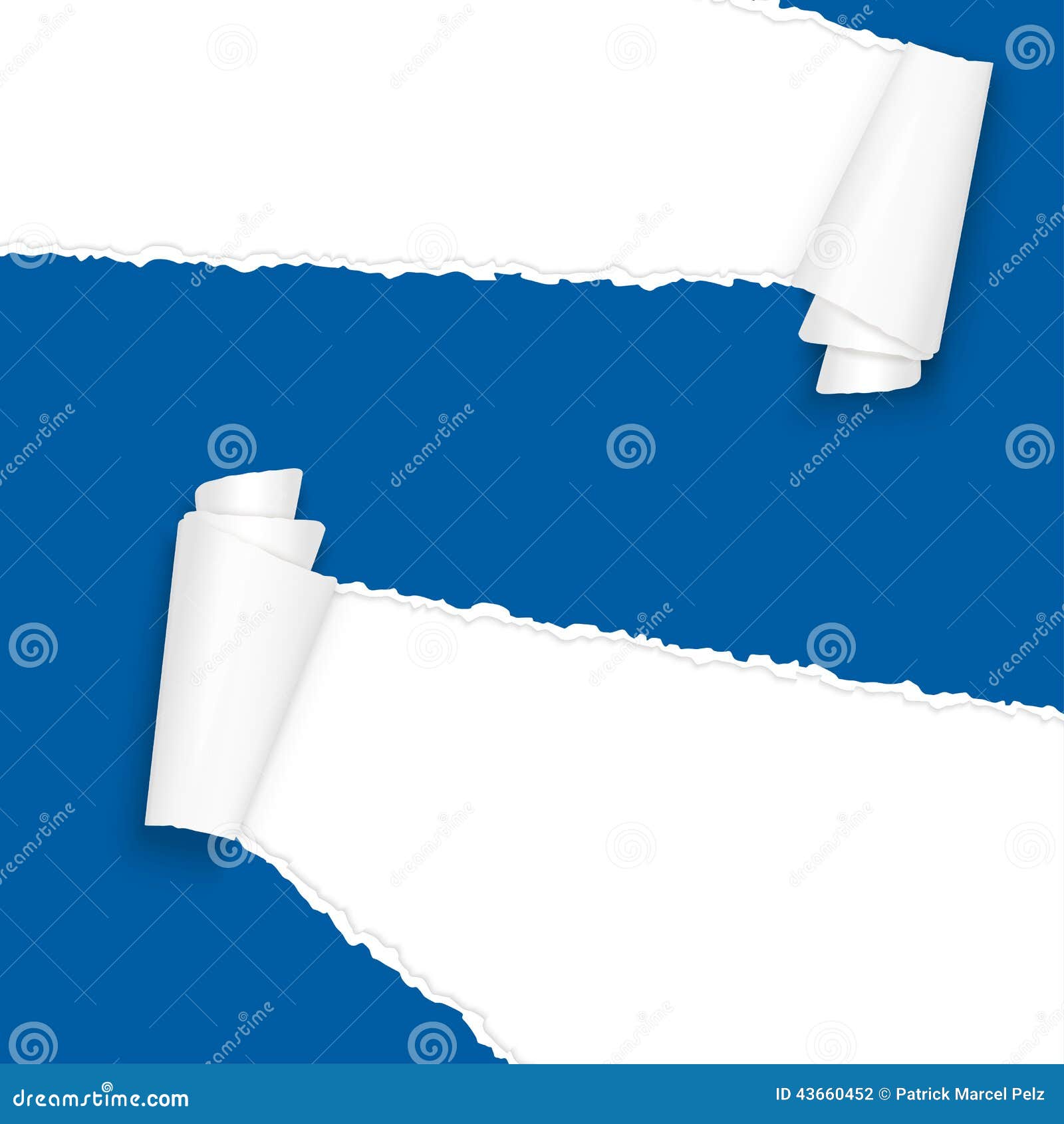 Ripped open paper blue stock vector. Illustration of change - 43660452
