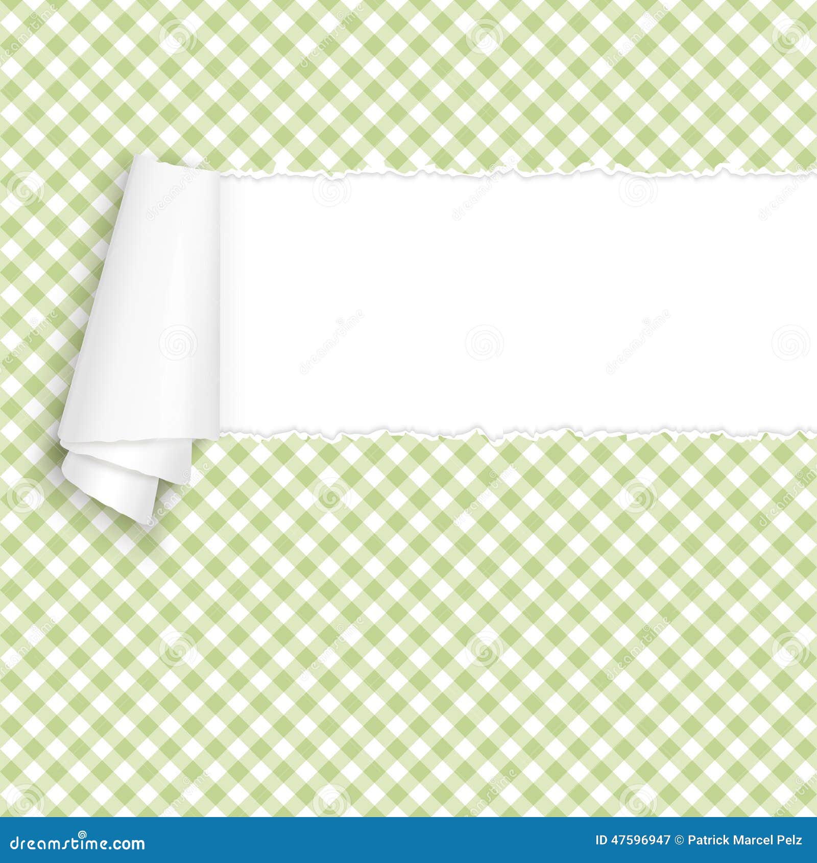 Ripped Open Paper Checkered Green Stock Vector - Illustration of broken ...