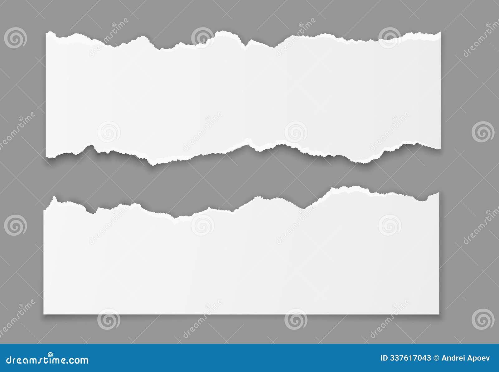 Ripped Out Blank Paper Strips Realistic Illustration Set Stock Vector ...