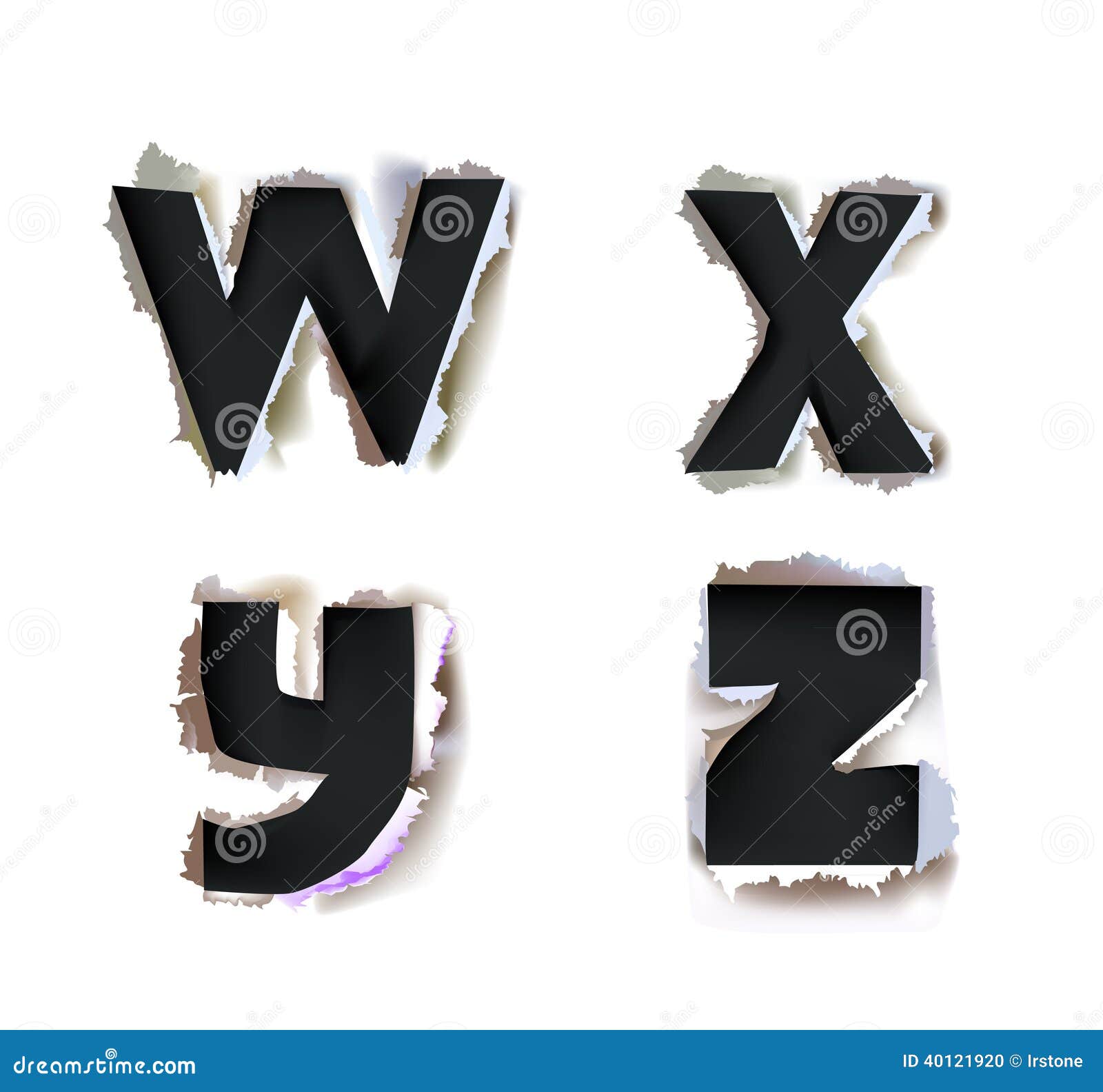 Ripped Paper Alphabet, Part of Collection Stock Vector - Illustration ...