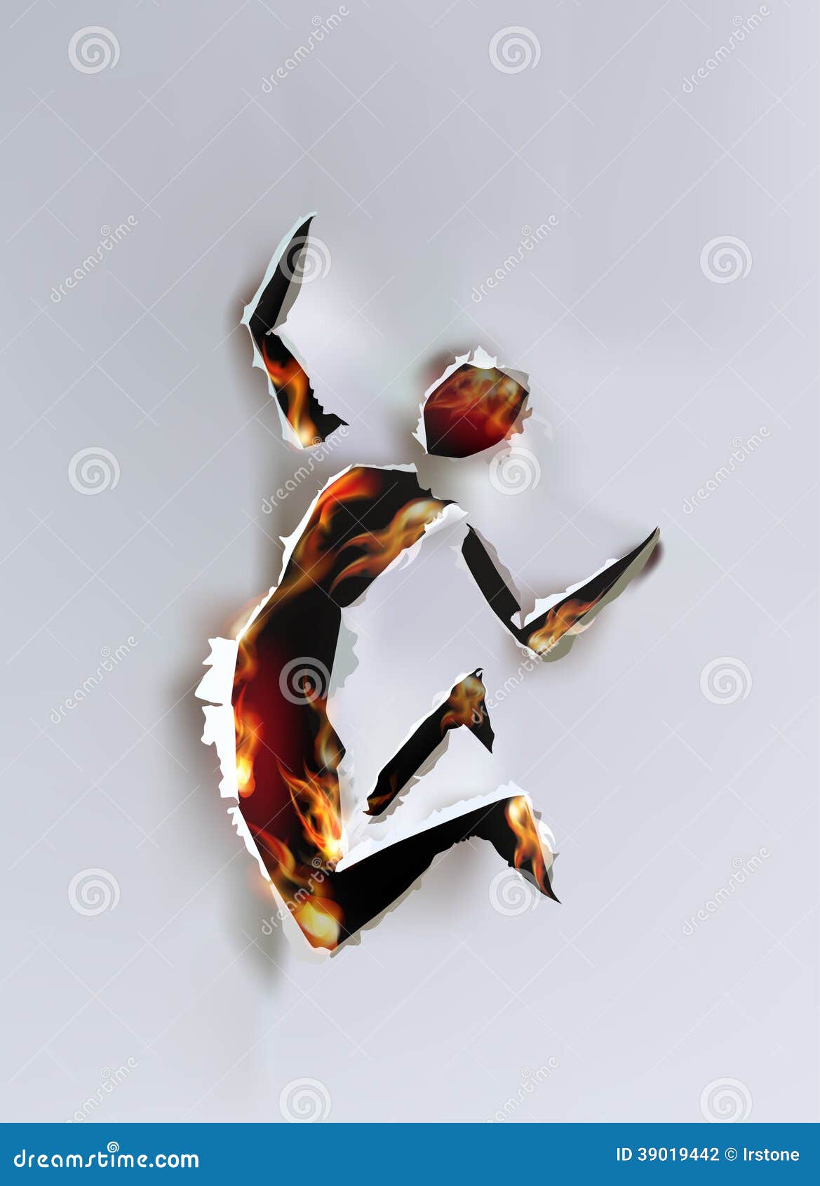 Ripped Paper Background, Running and Jumping Person Stock Vector ...